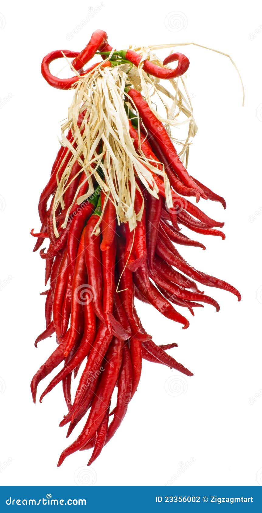 String of Red Hot Peppers Drying Stock Photo - Image of spicy, green ...