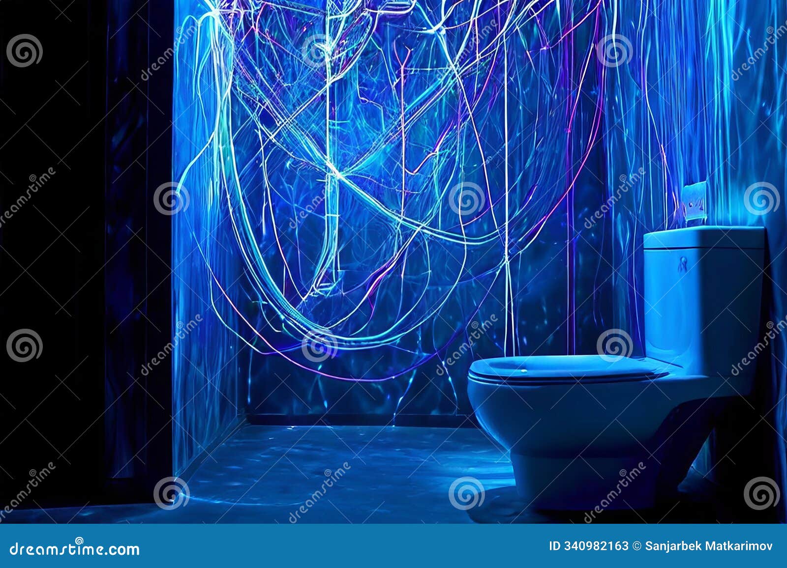 String Theory Stall a Toilet Room Visualizing Multiple Dimension Stock ...