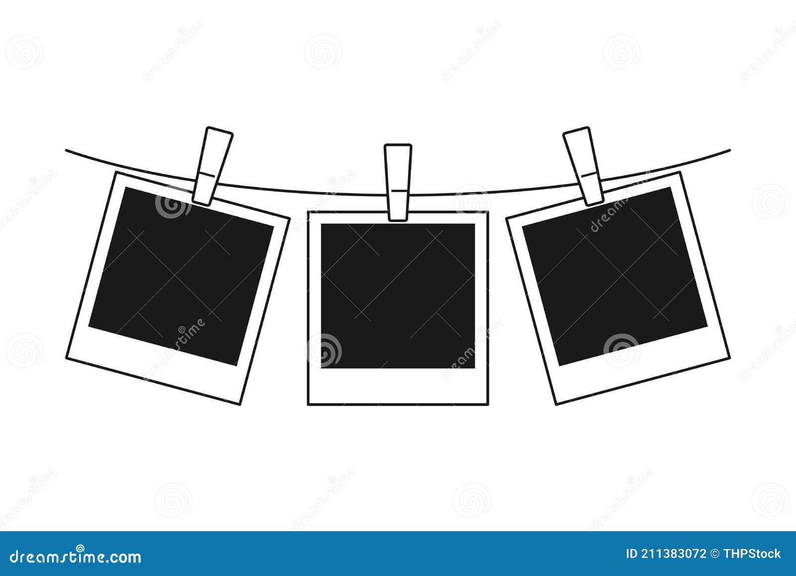 String of Three Instant Film Frames Vector Stock Vector - Illustration ...
