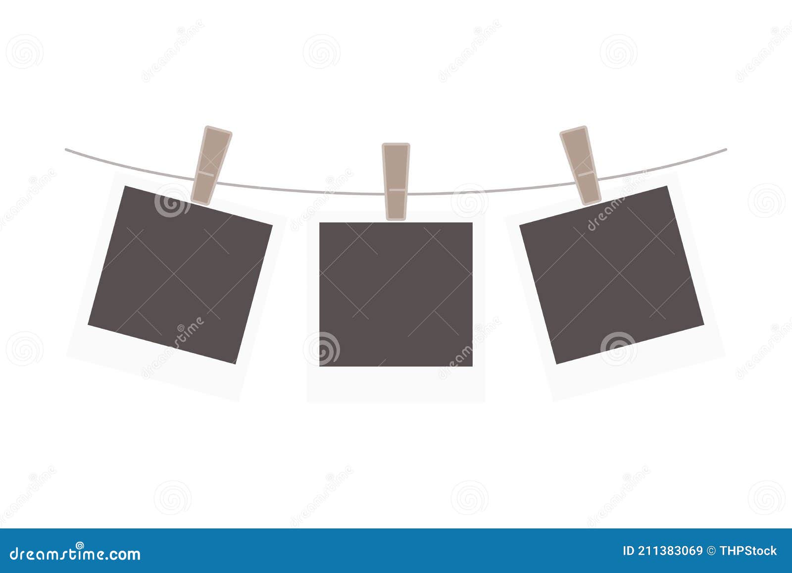 String of Three Instant Film Frames Vector Stock Vector - Illustration ...