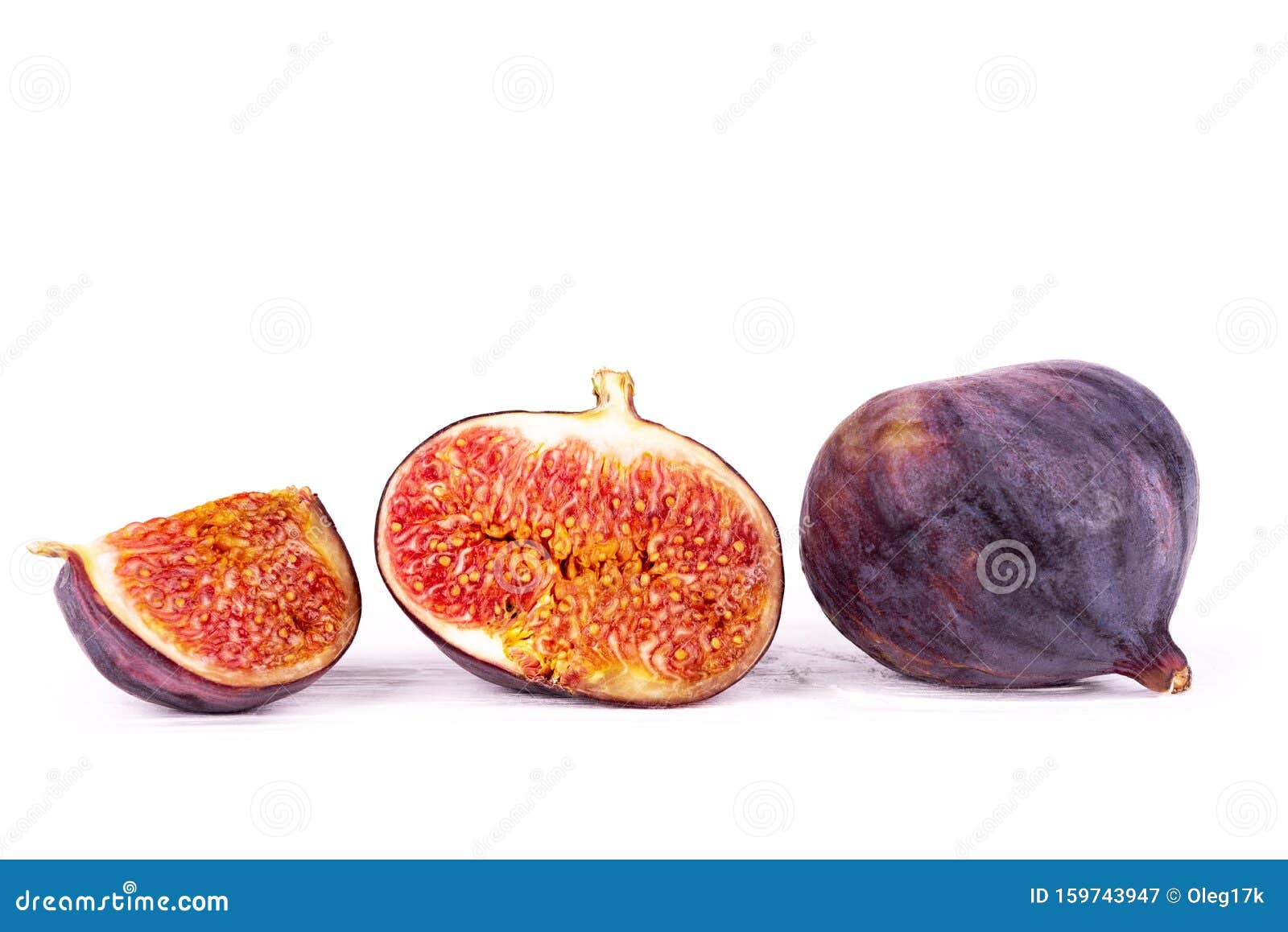 String of Three Slices of Figs on a White Background Stock Image ...