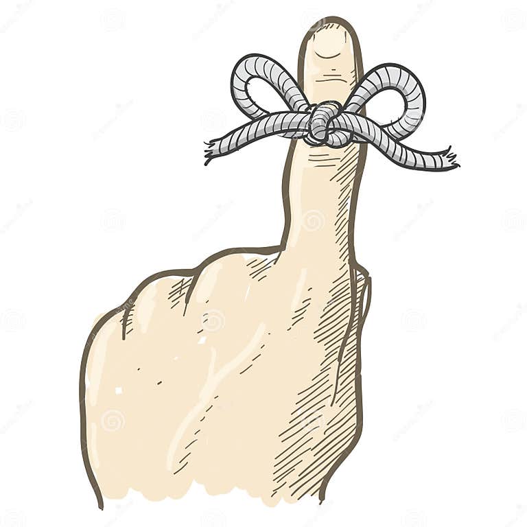 String Tied Around the Finger Stock Vector - Illustration of show ...