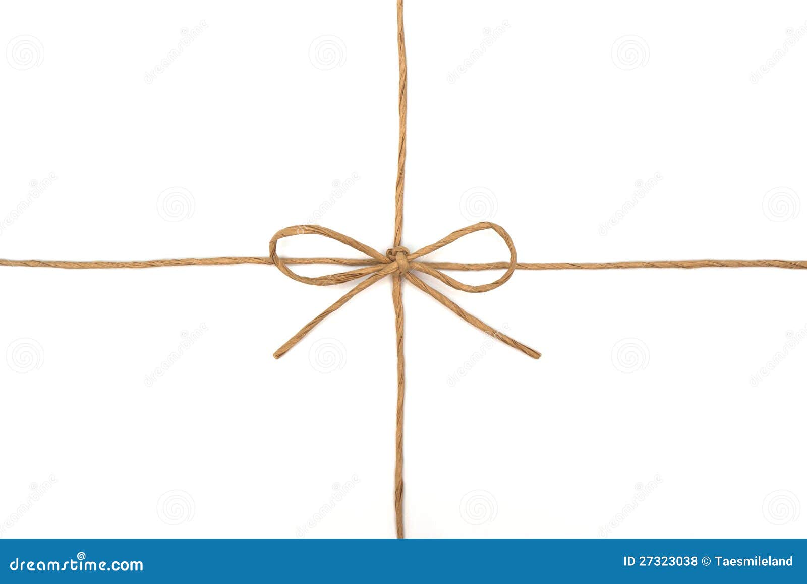 String Tied In A Bow On White Stock Photo - Image of horizontal ...