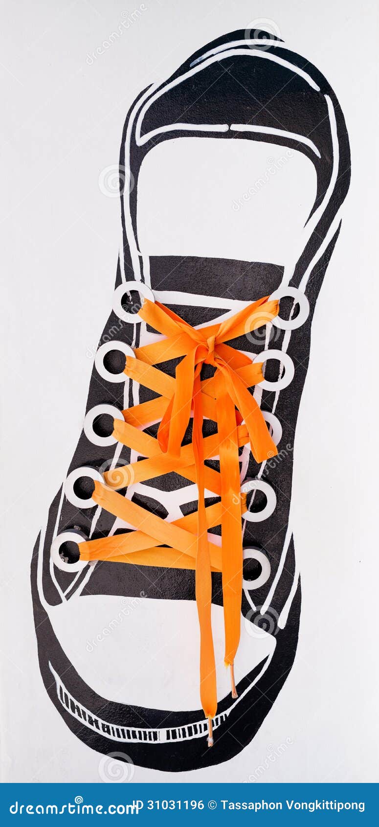 String Tied Shoes Sneakers Wall Decorate Stock Photo - Image of trendy ...
