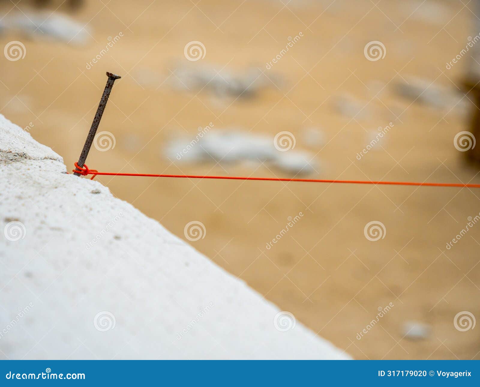 String Used As Level in the Construction of Wall Stock Photo - Image of ...
