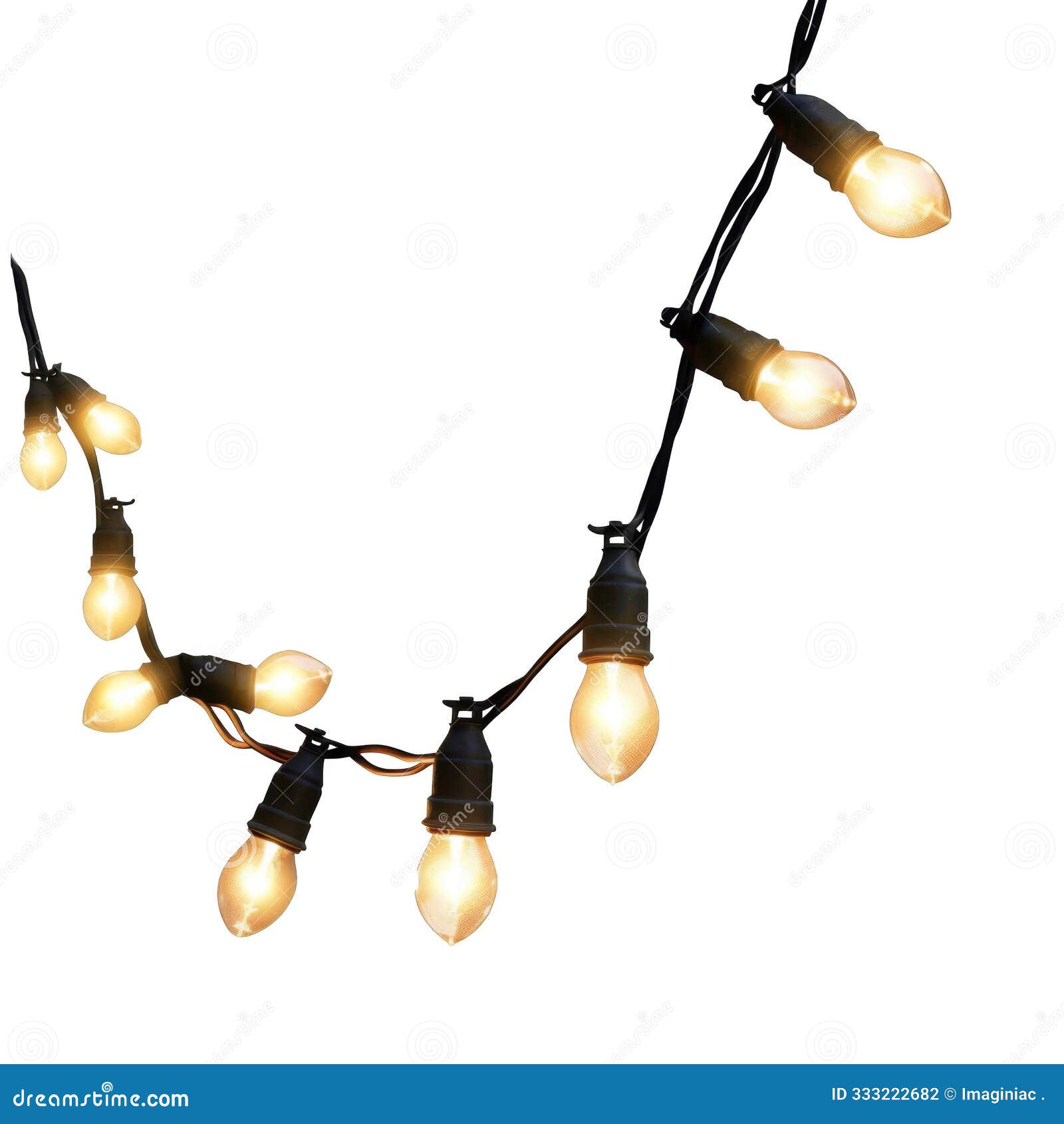 String of Warm White Incandescent Light Bulbs Stock Illustration ...