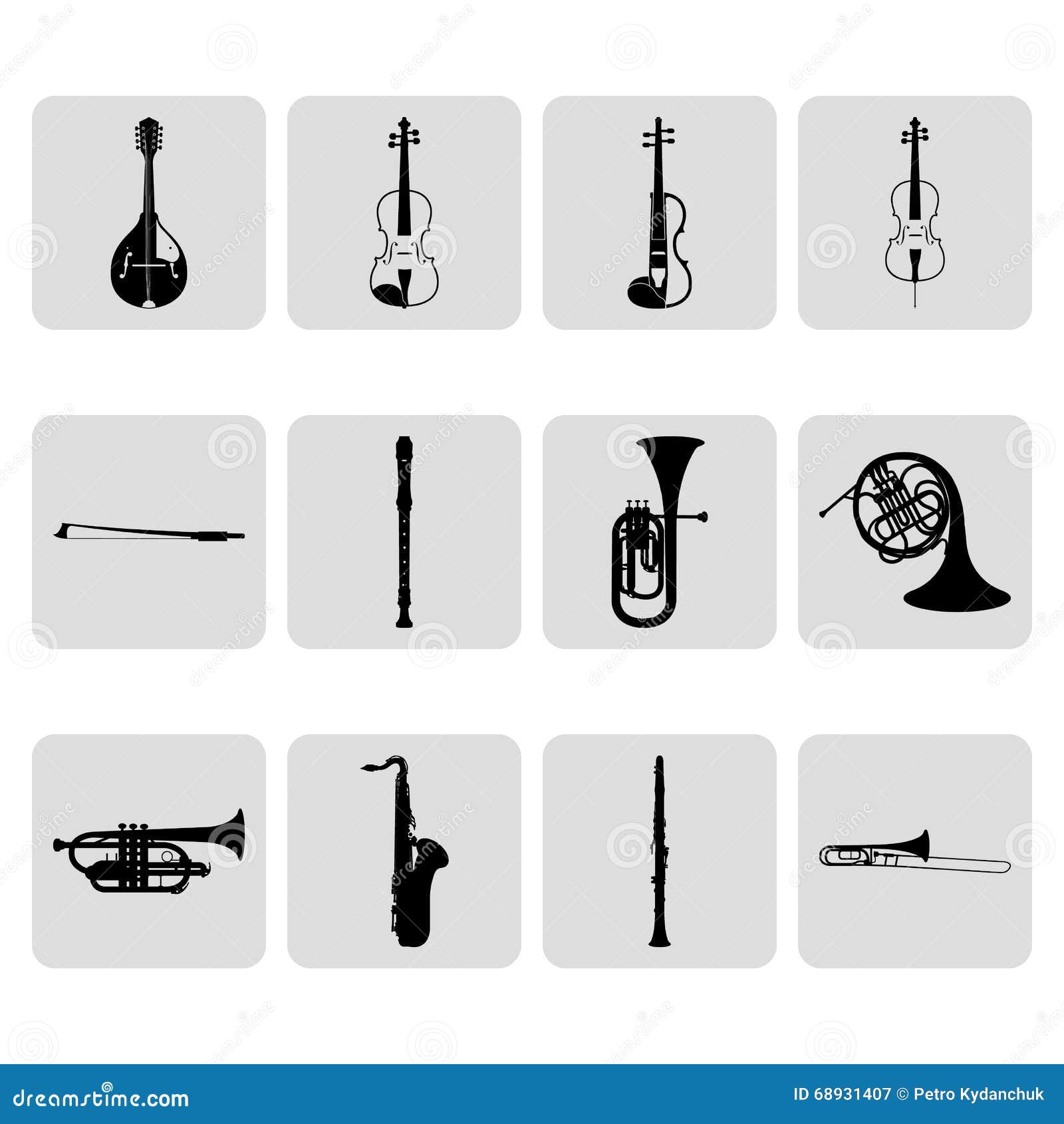 String and Wind Musical Instruments Simple Icons Set Stock Vector ... String and Wind Musical Instruments Simple Icons Set Stock Vector ...