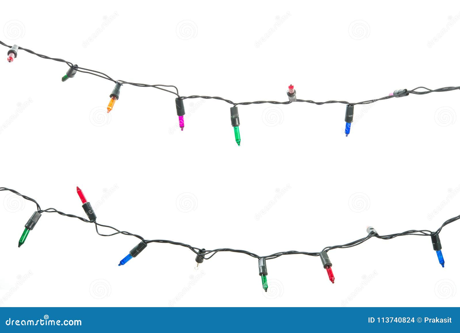 String Wired Bulbs on White Background. Stock Photo - Image of ...