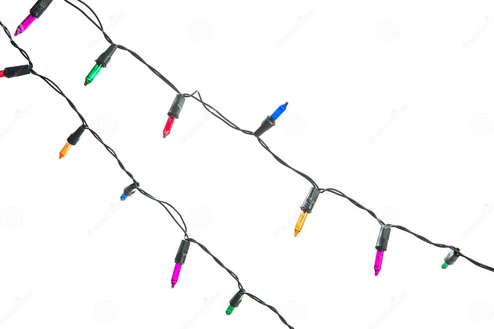 String Wired Bulbs on White Background. Stock Image - Image of light ...
