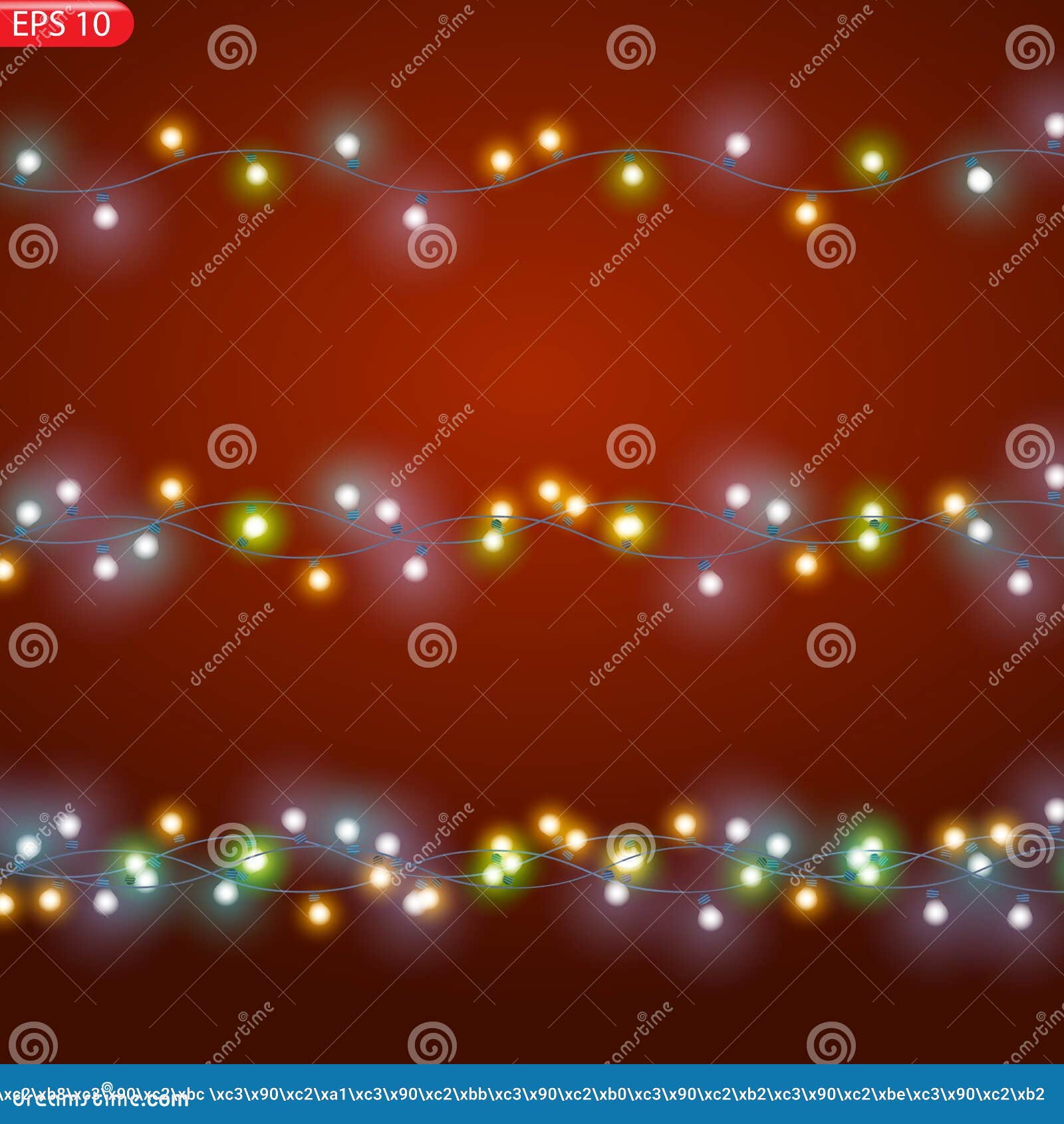String Wired Christmas Glowing Lights Stock Vector - Illustration of ...