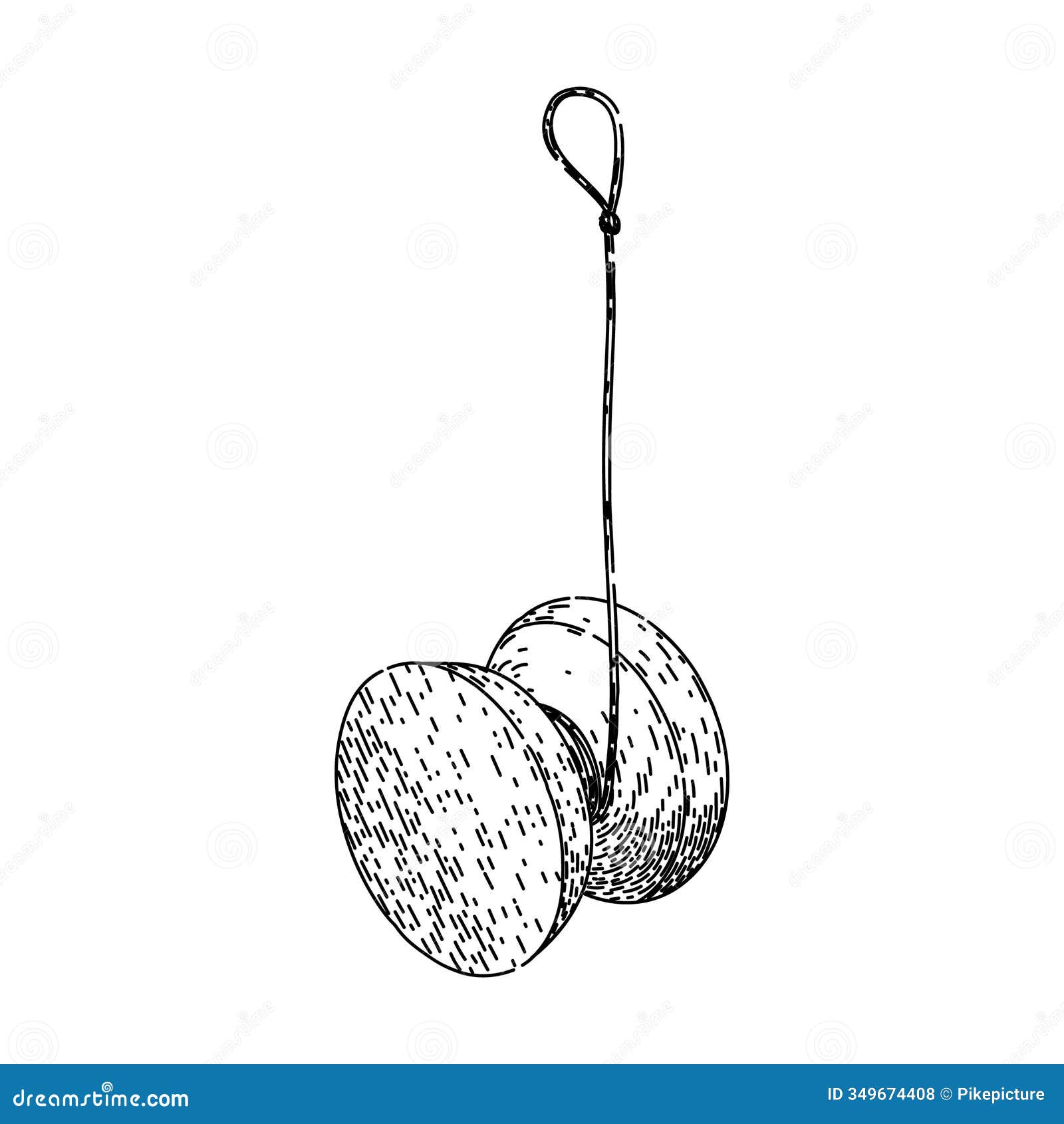 String Yo Yo Sketch Hand Drawn Vector Stock Vector - Illustration of ...