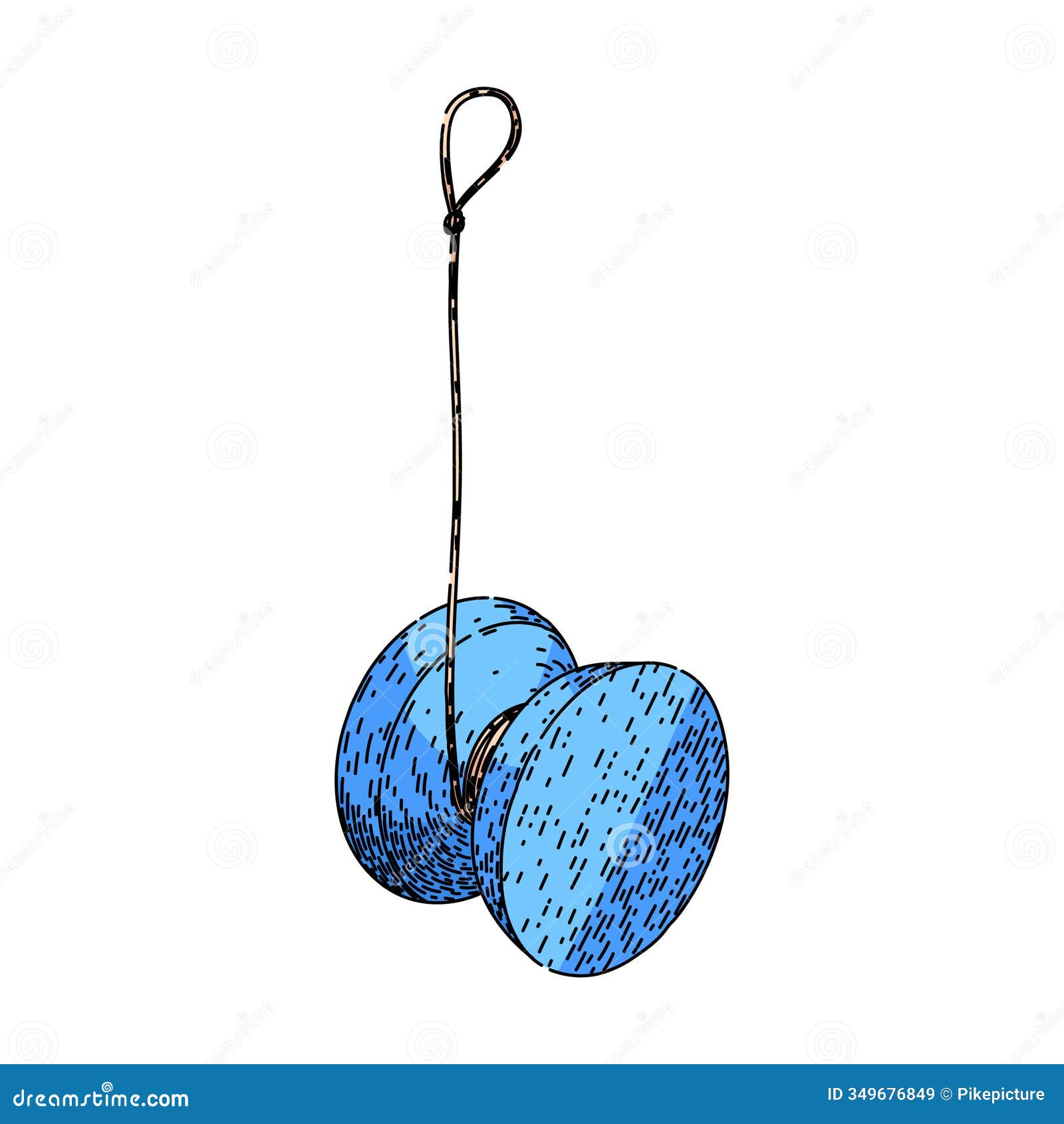 String Yo Yo Sketch Hand Drawn Vector Stock Vector - Illustration of ...