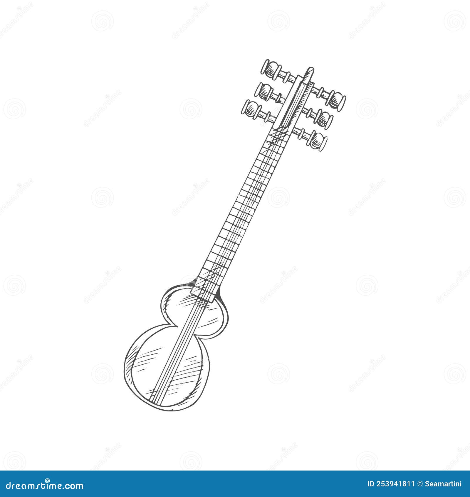 Stringed Guitar Kemenche Music Instrument Isolated Stock Illustration ... Stringed Guitar Kemenche Music Instrument Isolated Stock Illustration ...