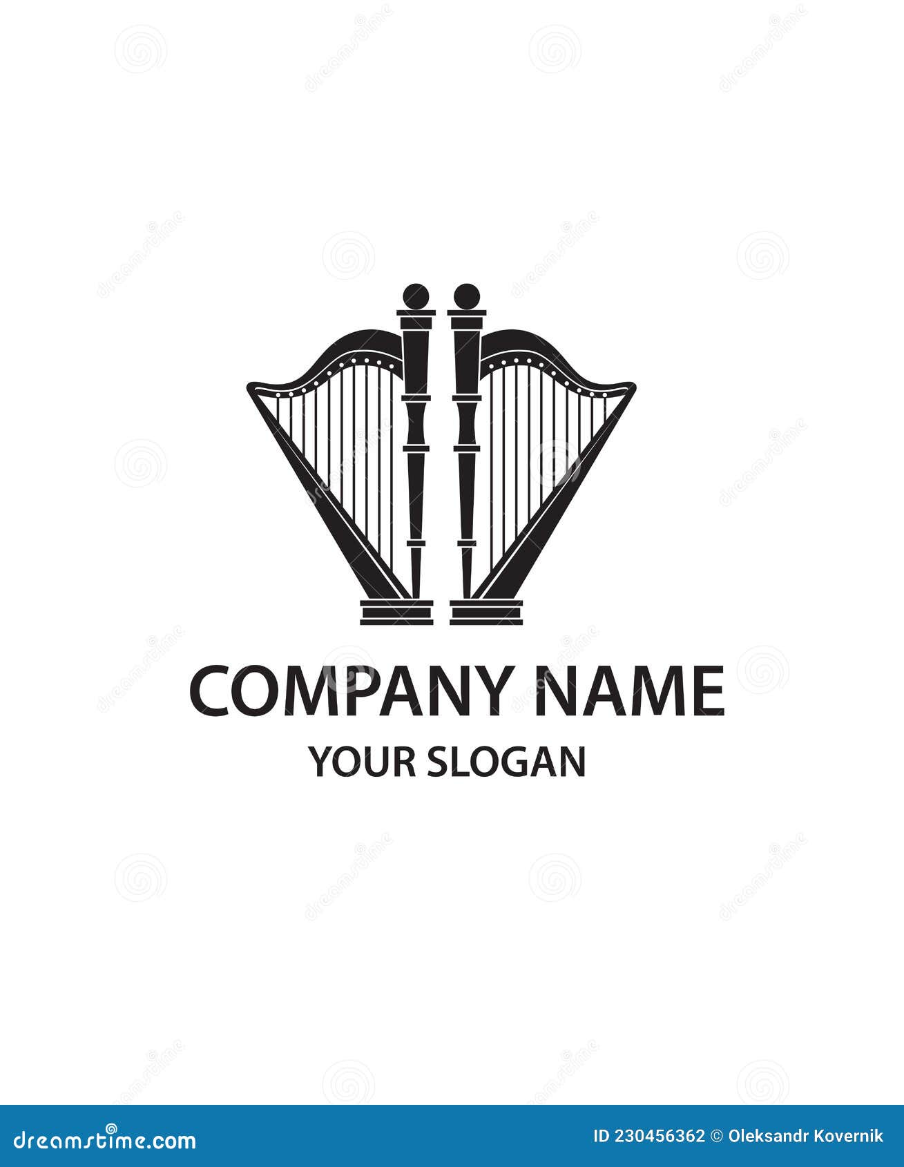 Harp Icon. Music Store Logo. Music Shop Label Emblem. Musical ...