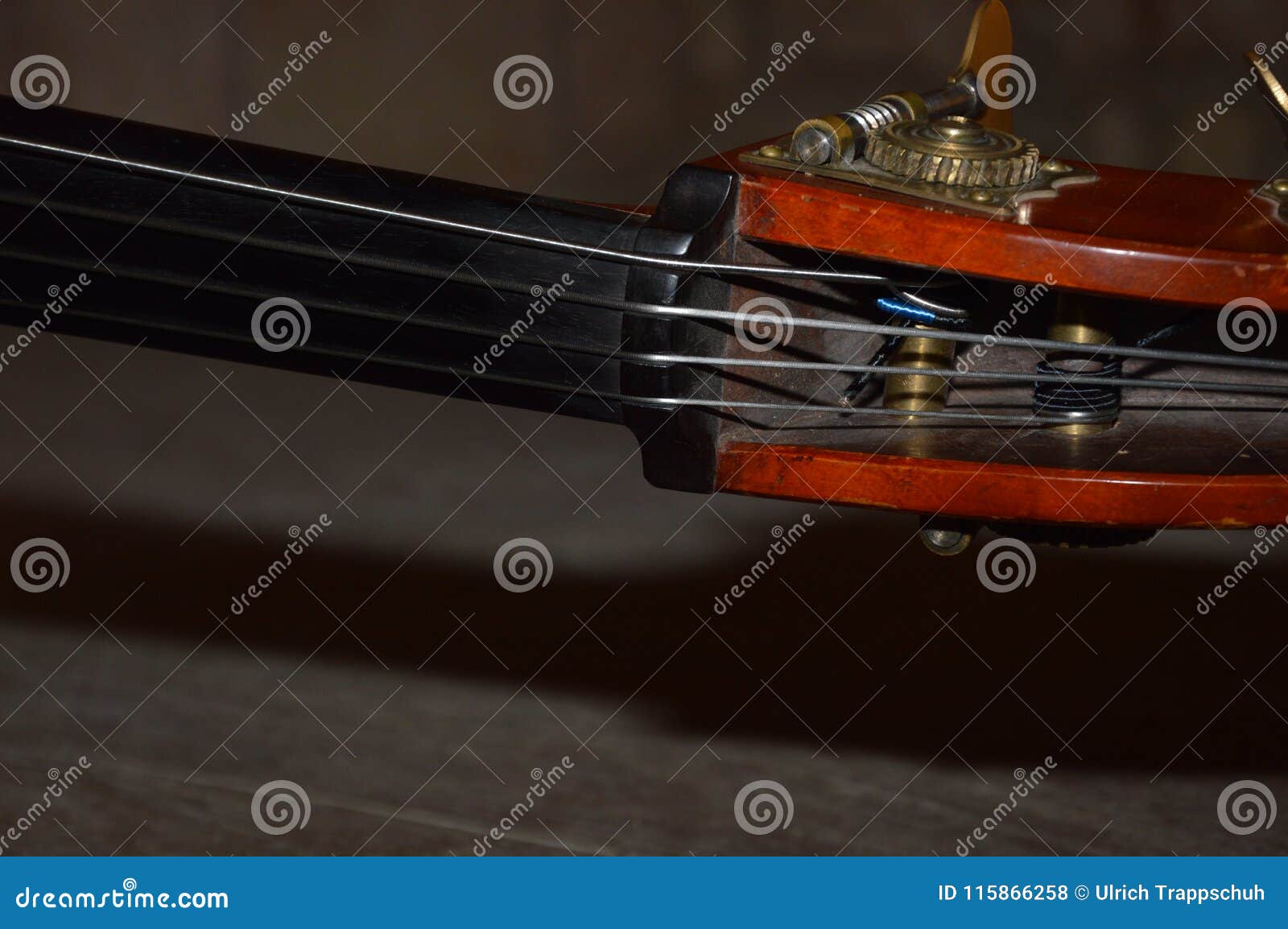 A Stringed Music Instrument Zoom on a Double Bas Stock Photo - Image of ...
