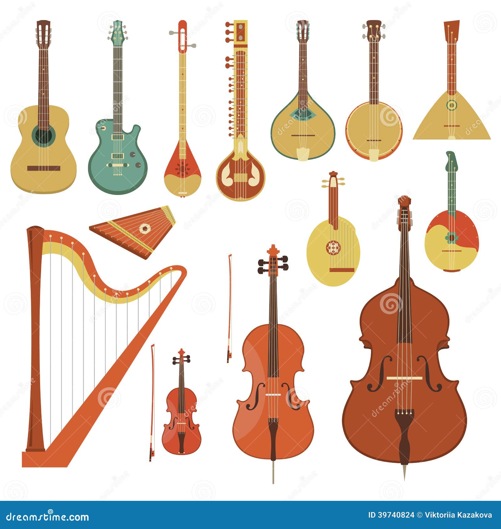 Stringed Musical Instruments Stock Vector - Illustration of dutar ... Stringed Musical Instruments Stock Vector - Illustration of dutar ...