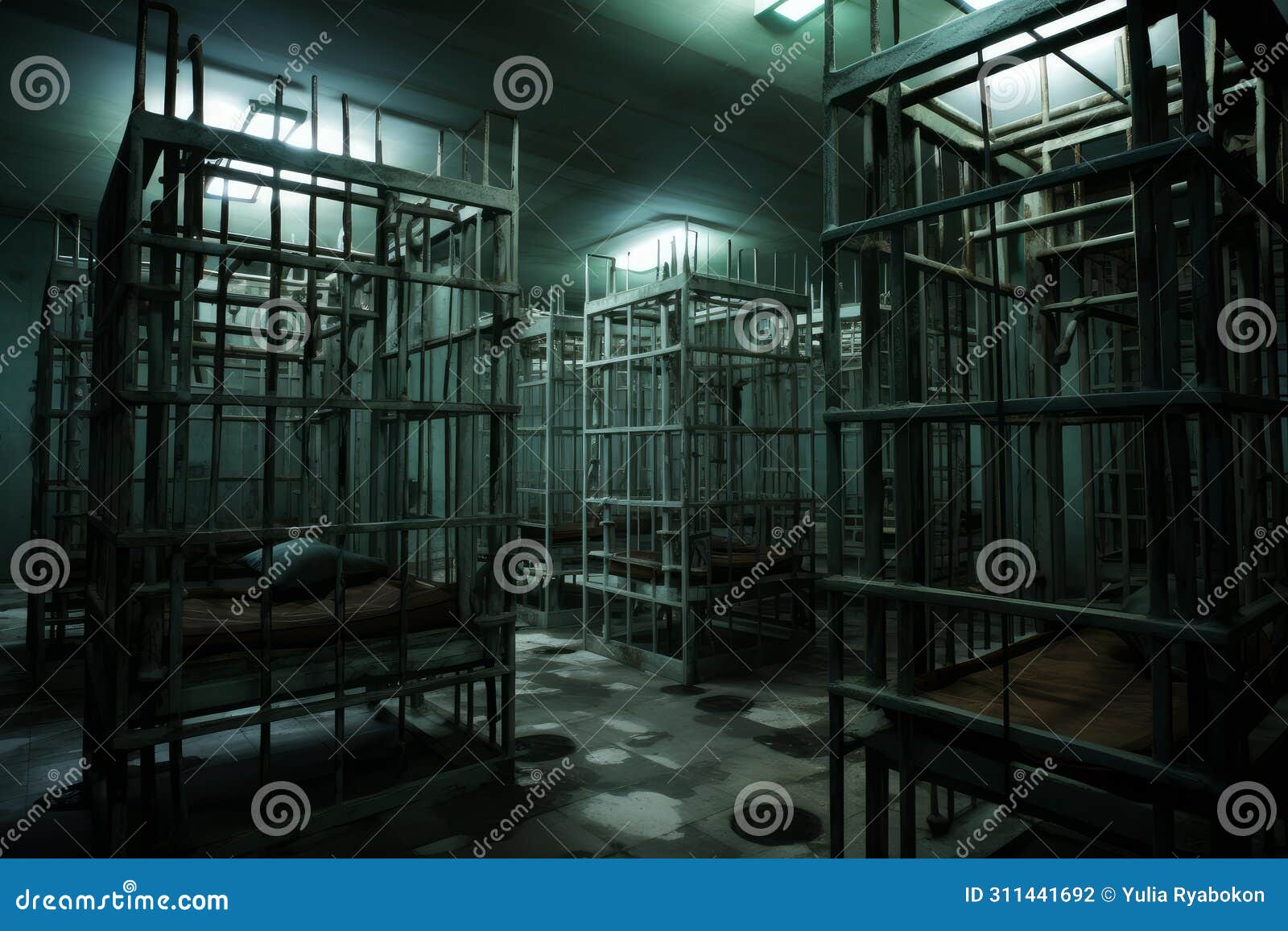 Stringent Prisoner Cage Prison. Generate Ai Stock Photo - Image of ...
