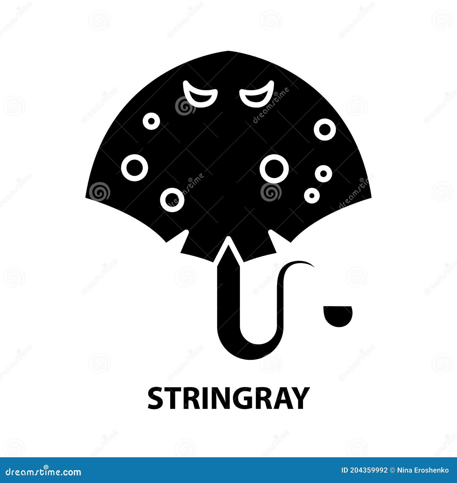Stringray Icon, Black Vector Sign with Editable Strokes, Concept ...