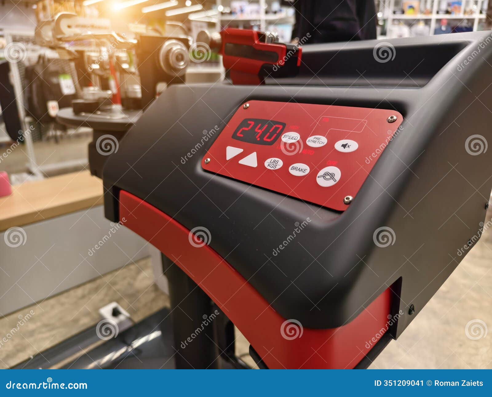 Strings a Badminton Racket on a Racket Stringing Machine. Stock Image ...