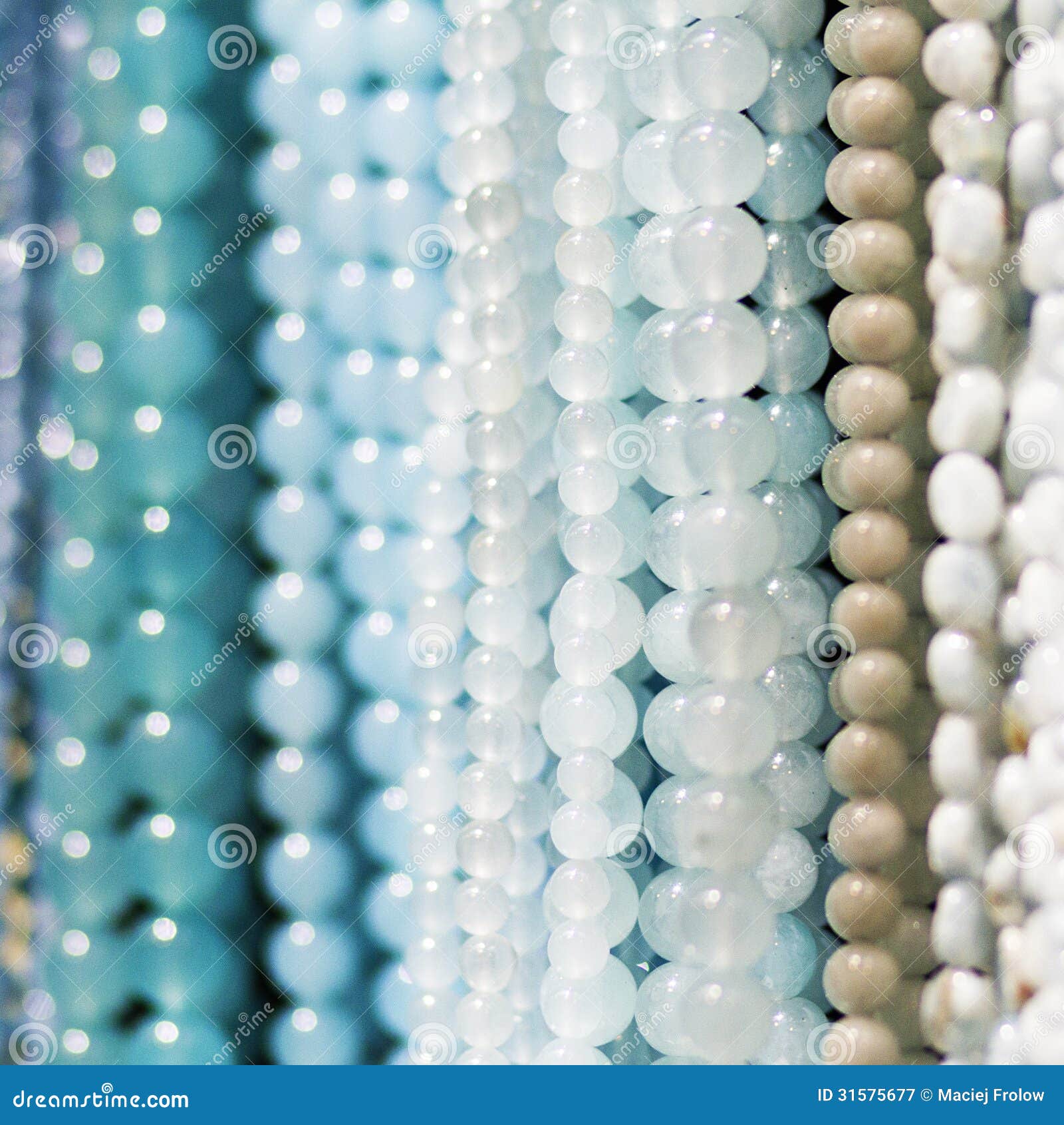 Strings of Beads or Necklaces Stock Image - Image of necklaces, white ...