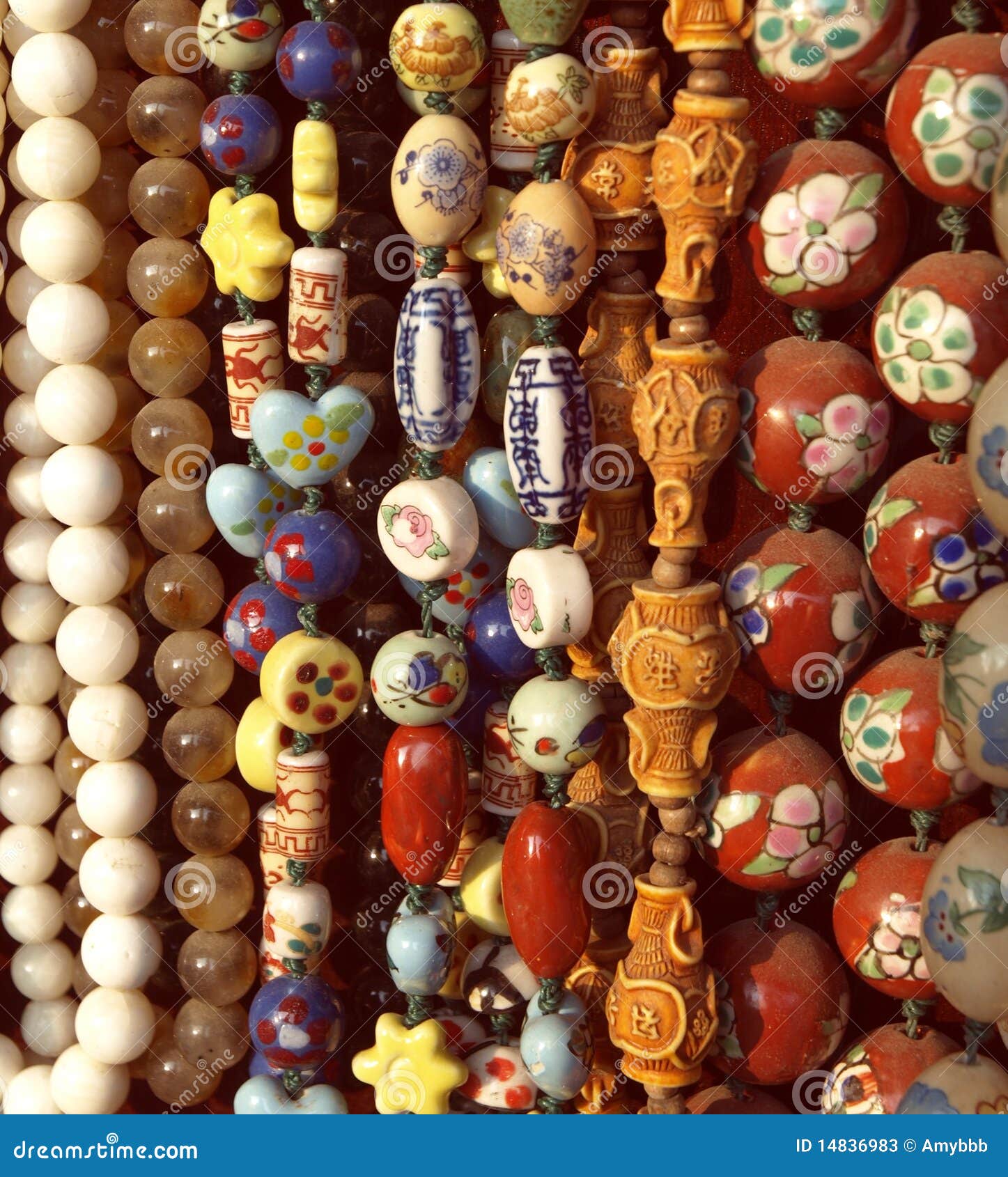 Strings of Chinese Colorful Handmade Beads Stock Image - Image of ...