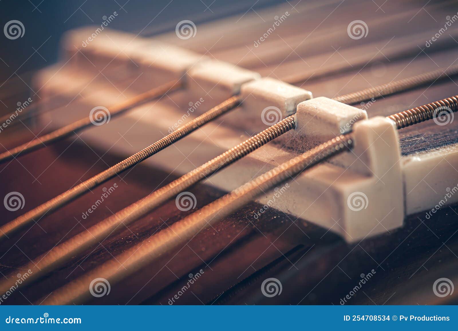Strings on a Classical Acoustic Guitar, Macro Shot. Stock Photo - Image ...
