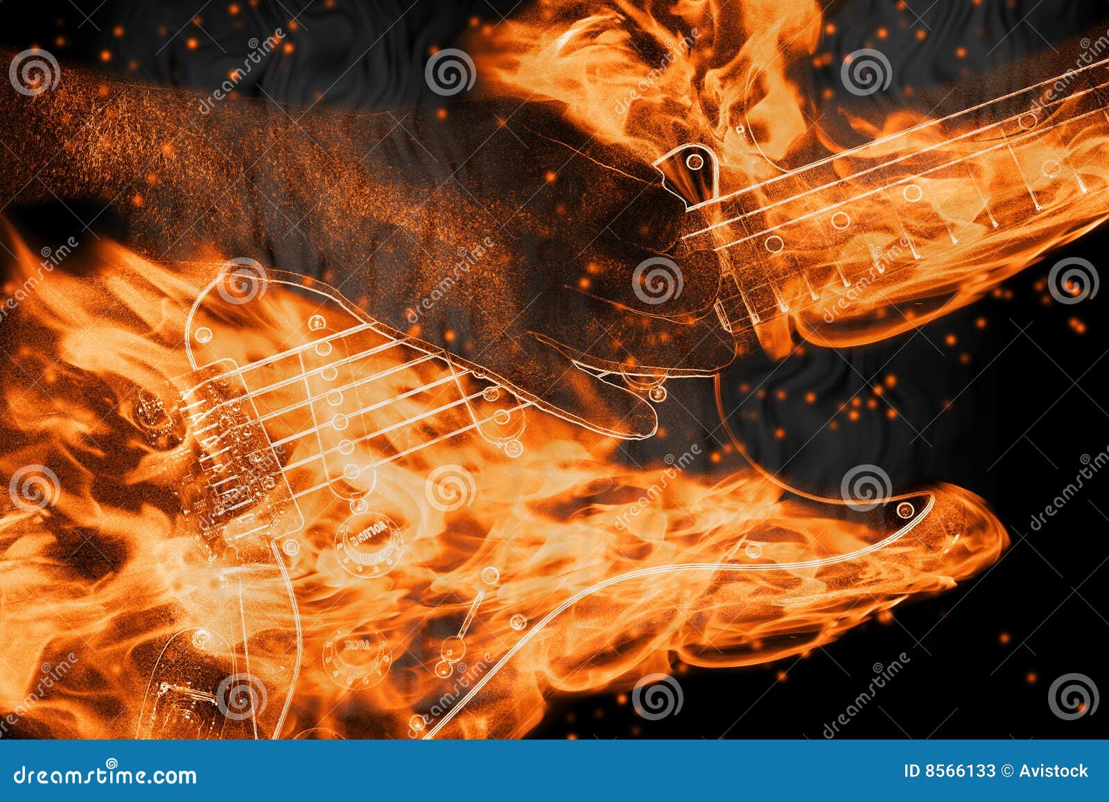 Strings of fire stock illustration. Illustration of audio - 8566133