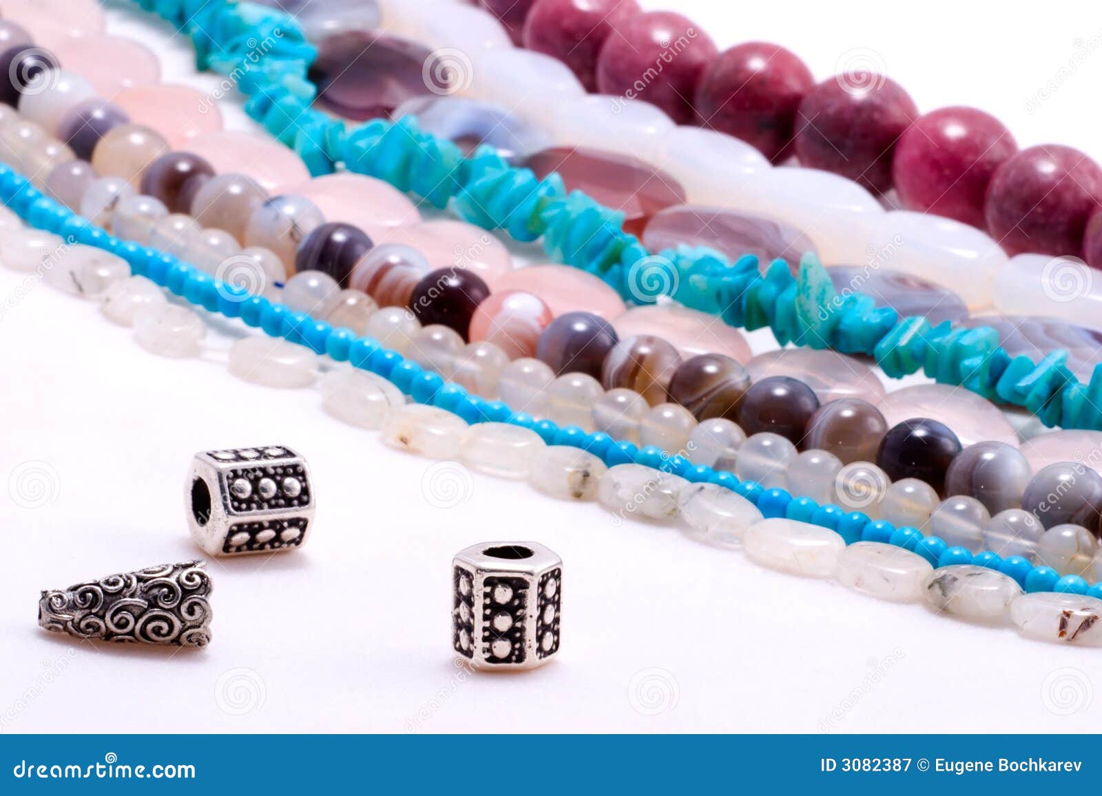 Strings of gem stones beds stock image. Image of blue - 3082387