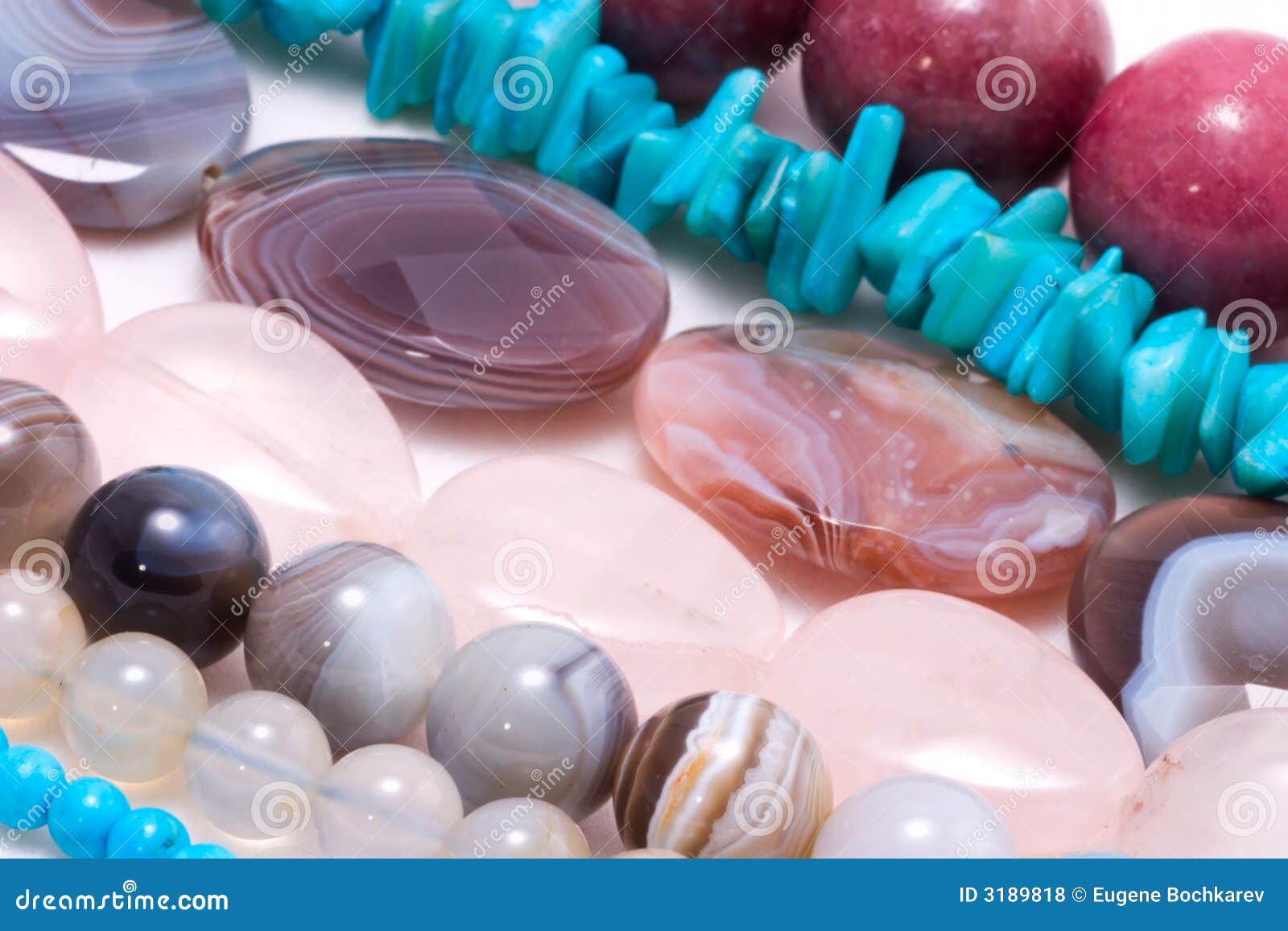 Strings of gem stones beds stock photo. Image of colors - 3189818