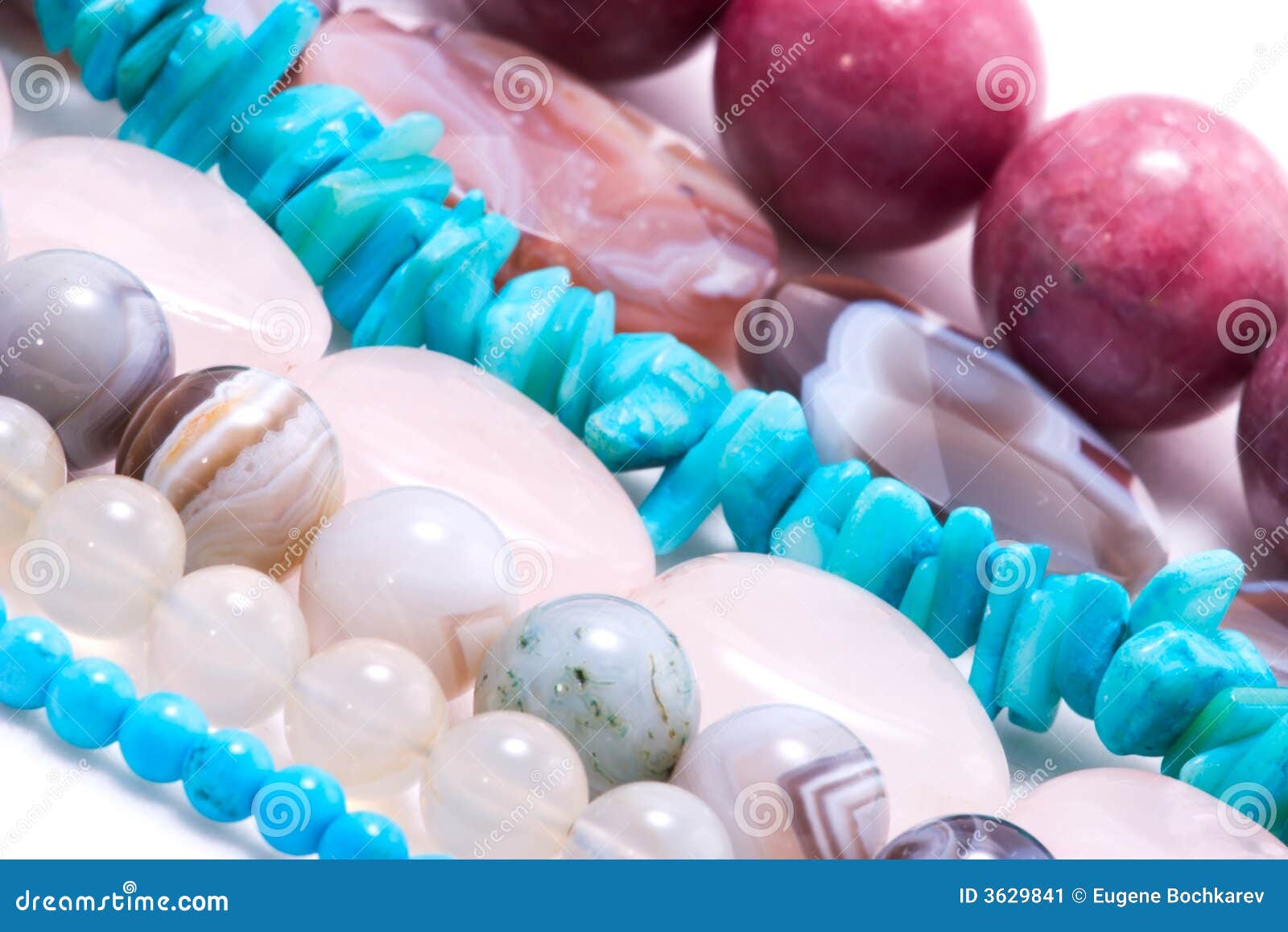 Strings of gem stones beds stock image. Image of glass - 3629841