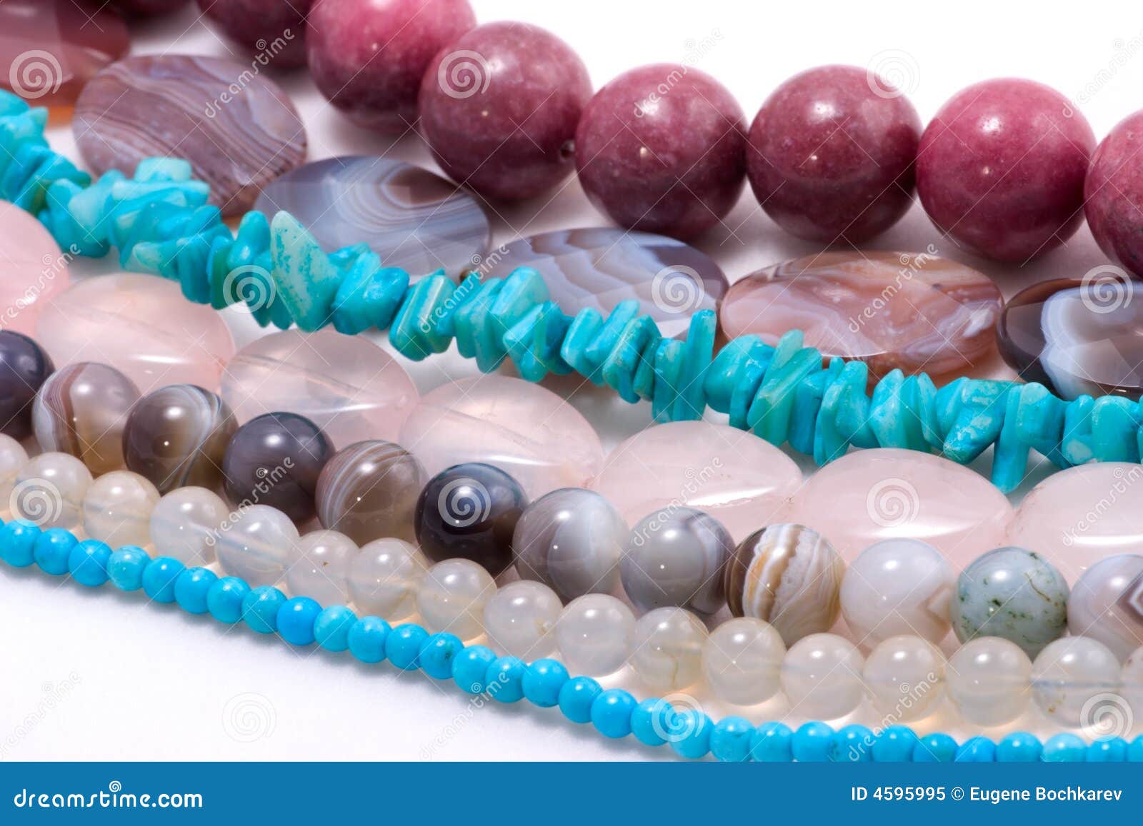 Strings of gem stones beds stock image. Image of ornament - 4595995
