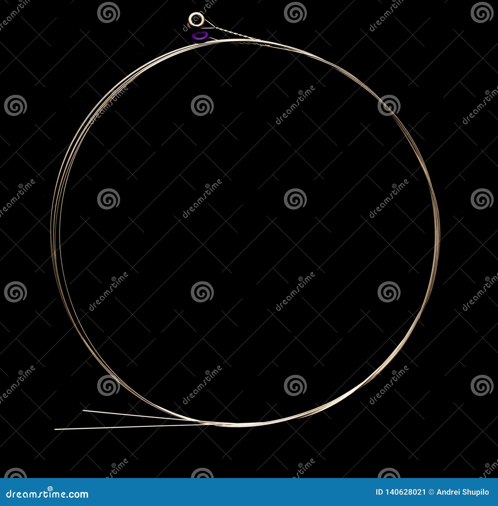 Strings for Guitar on a Black Background Stock Image - Image of close ...