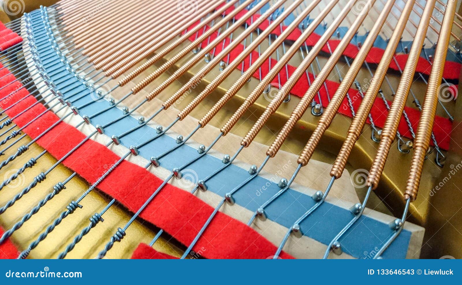 Strings inside grand piano stock image. Image of background - 133646543