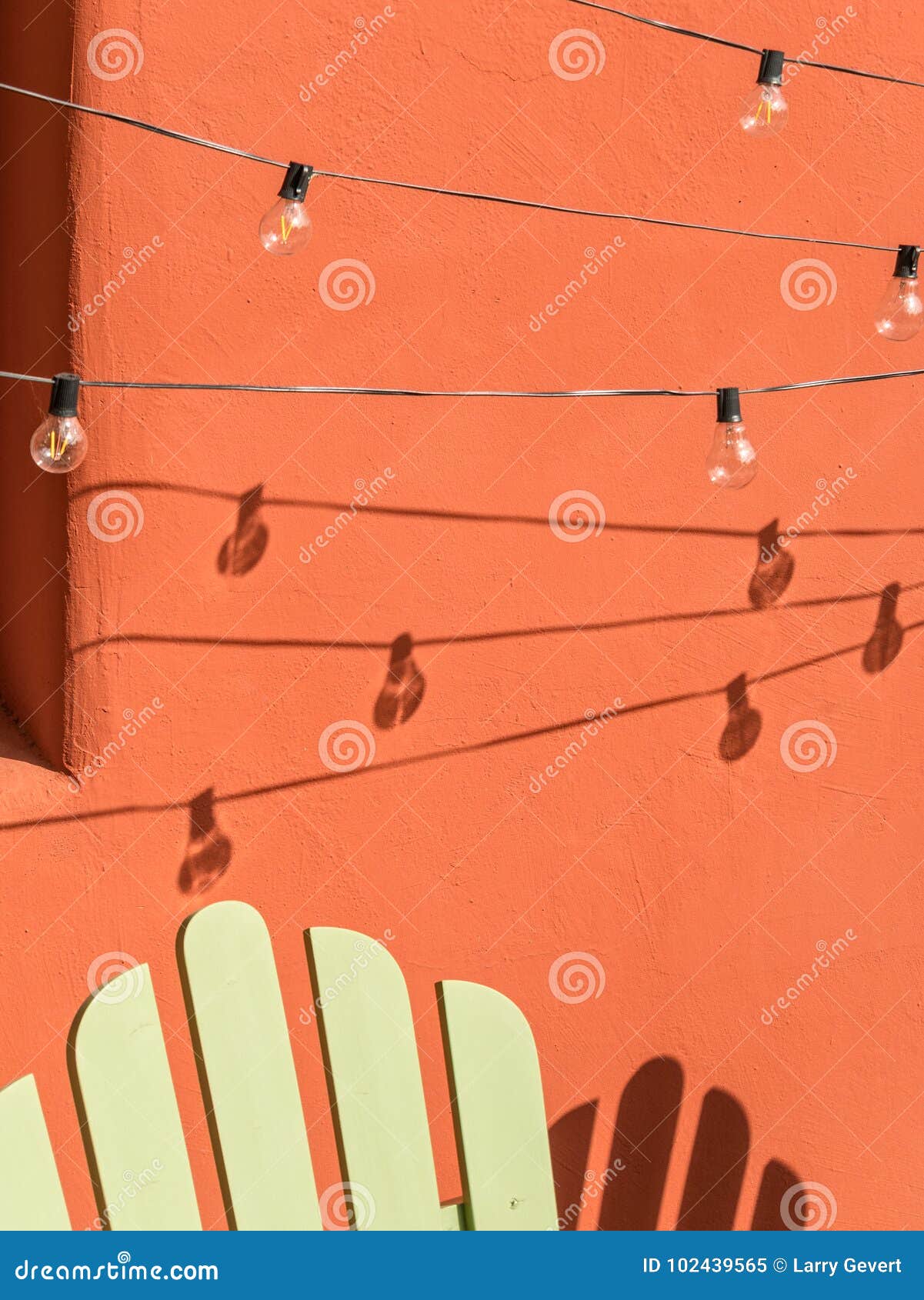 Strings of Lights, Colorful Wall Stock Image - Image of decor ...