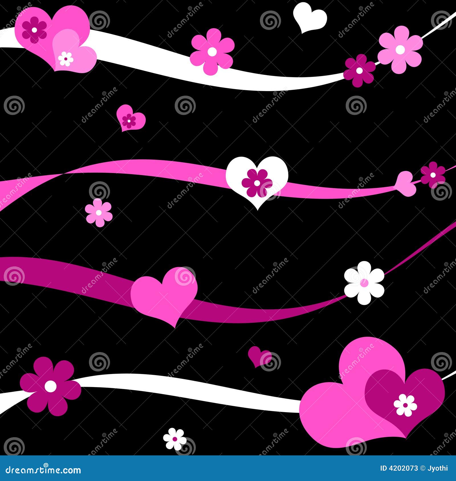 Strings of love stock illustration. Illustration of hearts - 4202073
