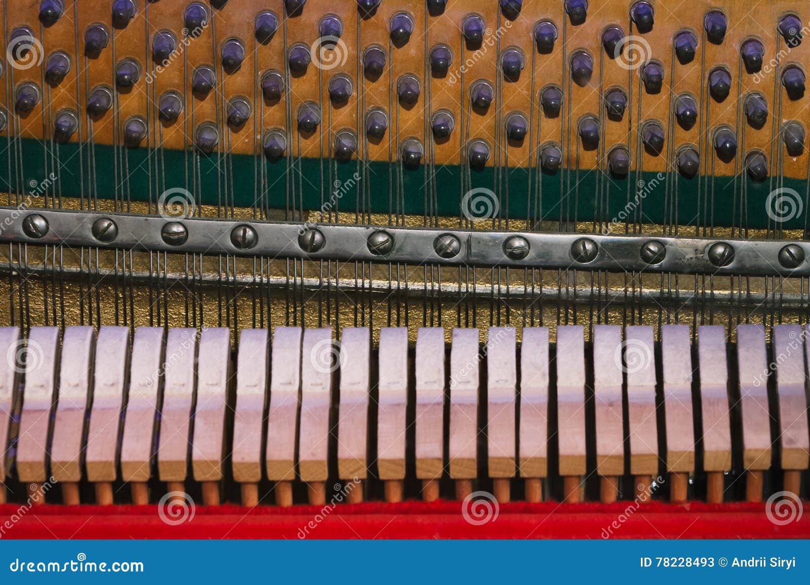 The Strings in the Piano Mechanism Background. Stock Image - Image of ...