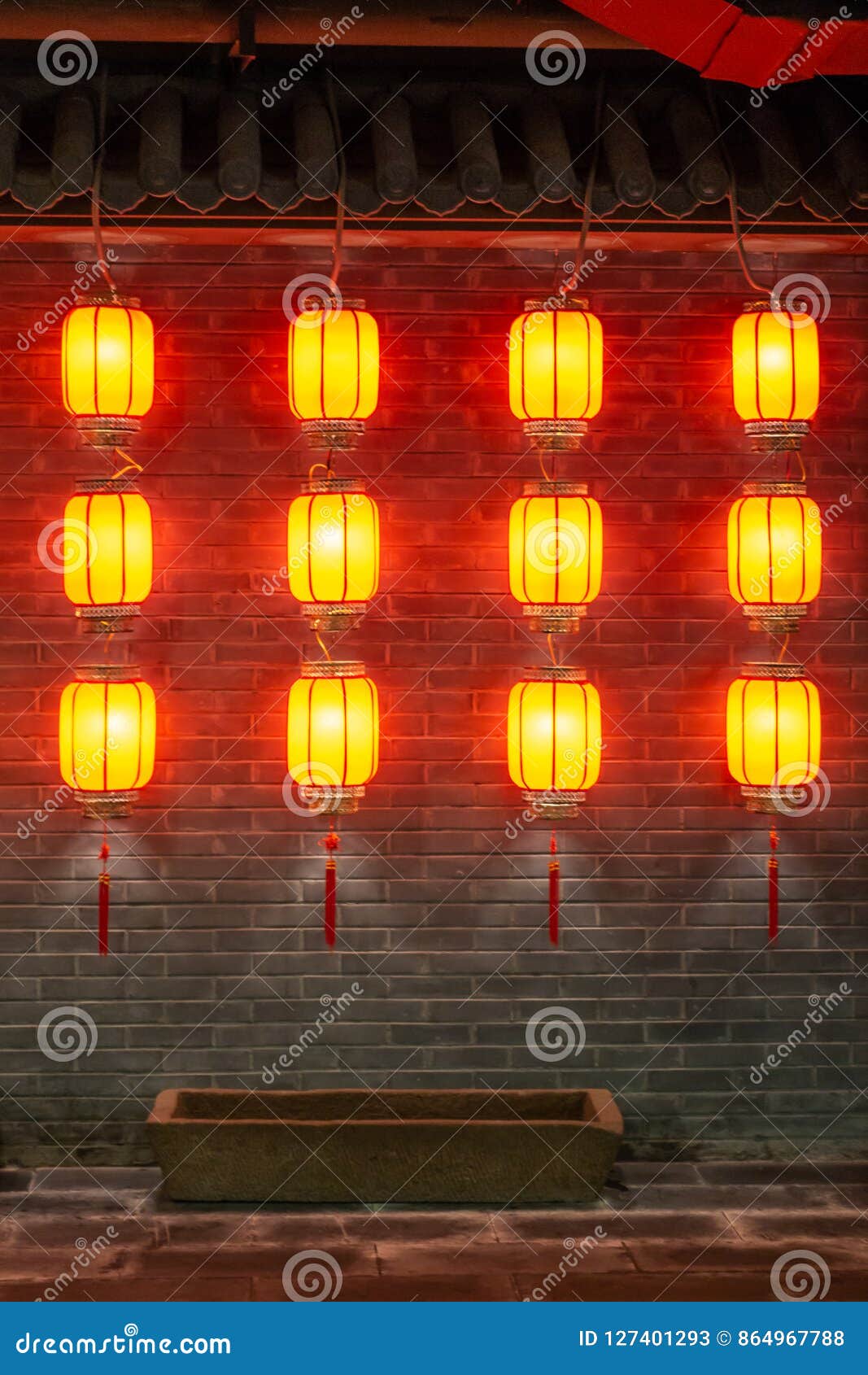 Strings of red lanterns stock image. Image of hung, light - 127401293