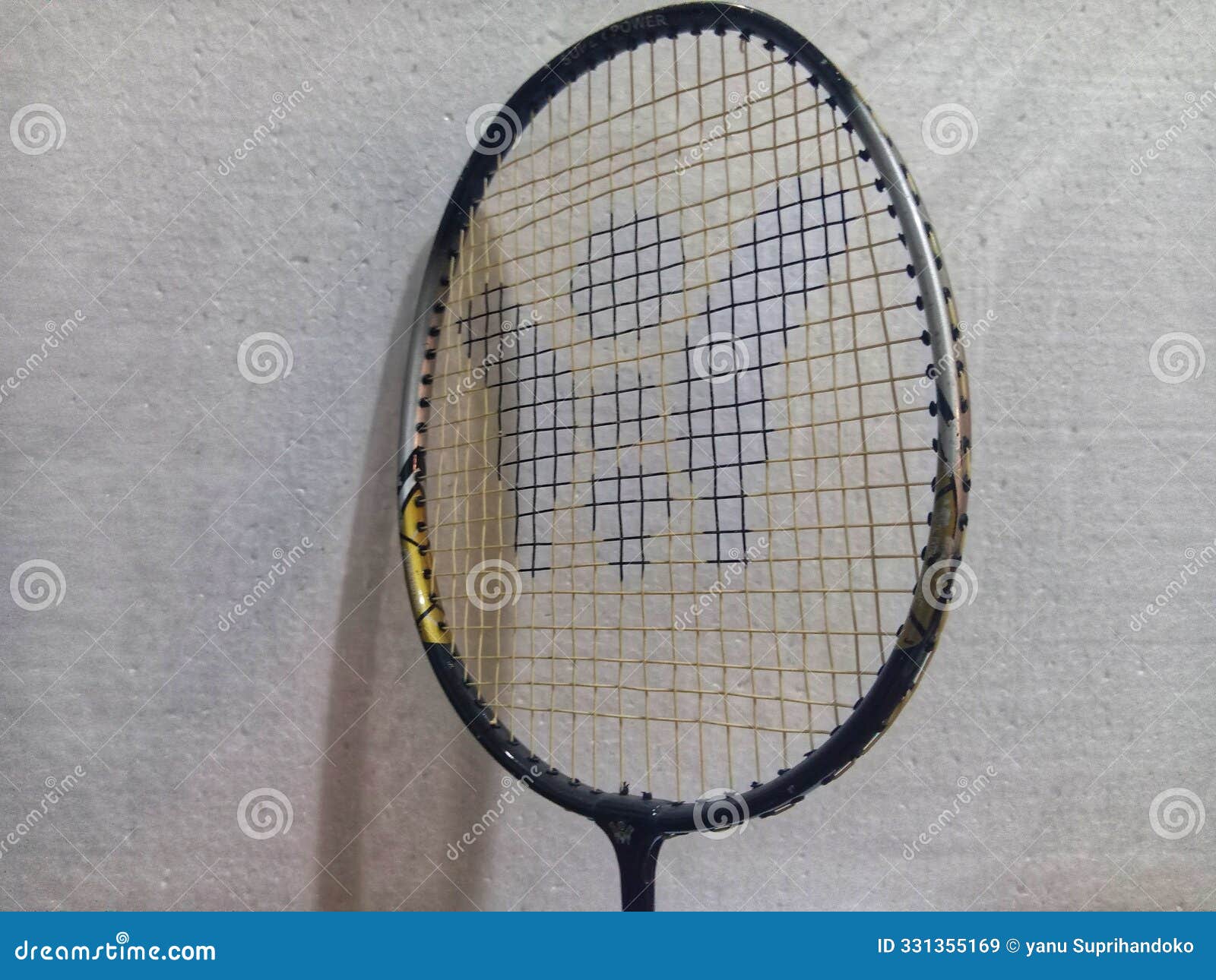 The Strings of the Shuttlecock Racket in Badminton Stock Image - Image ...