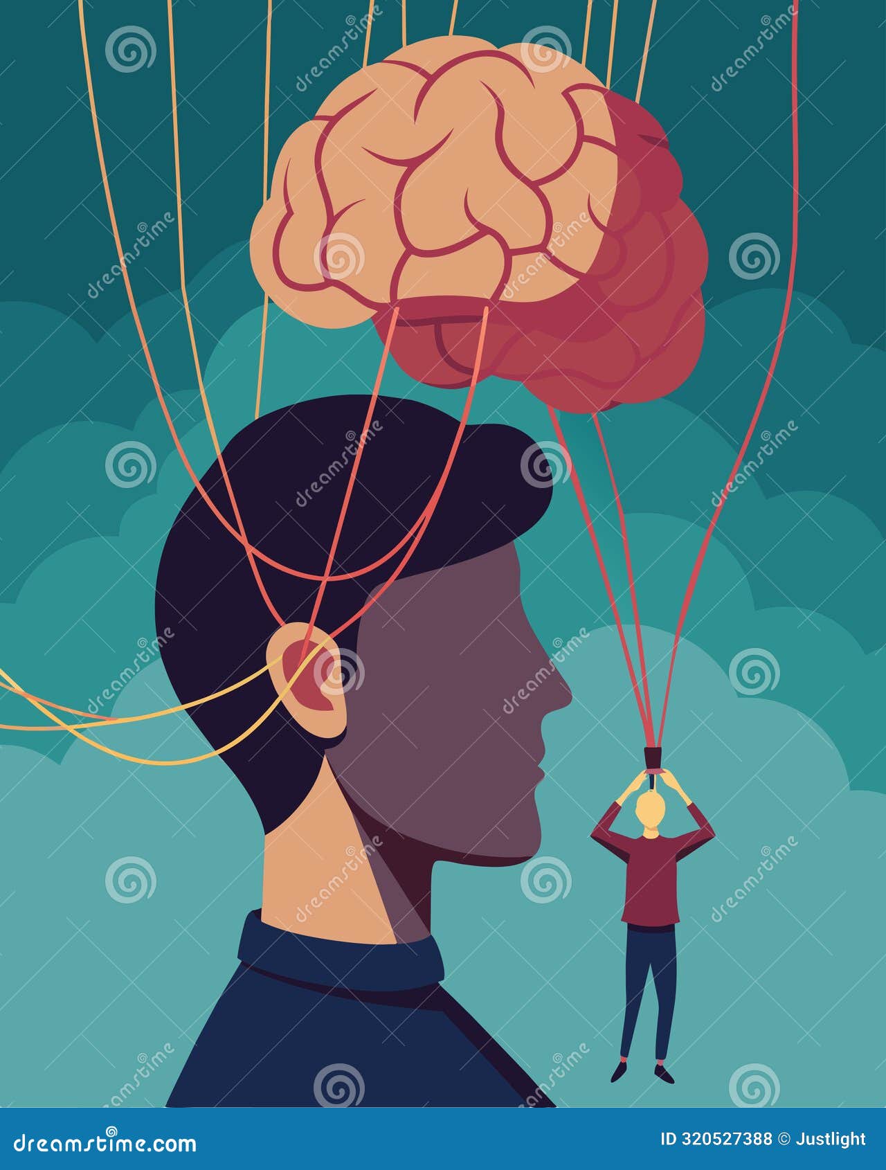 Strings Tangled Around a Persons Brain Manipulated by a Mastermind To ...