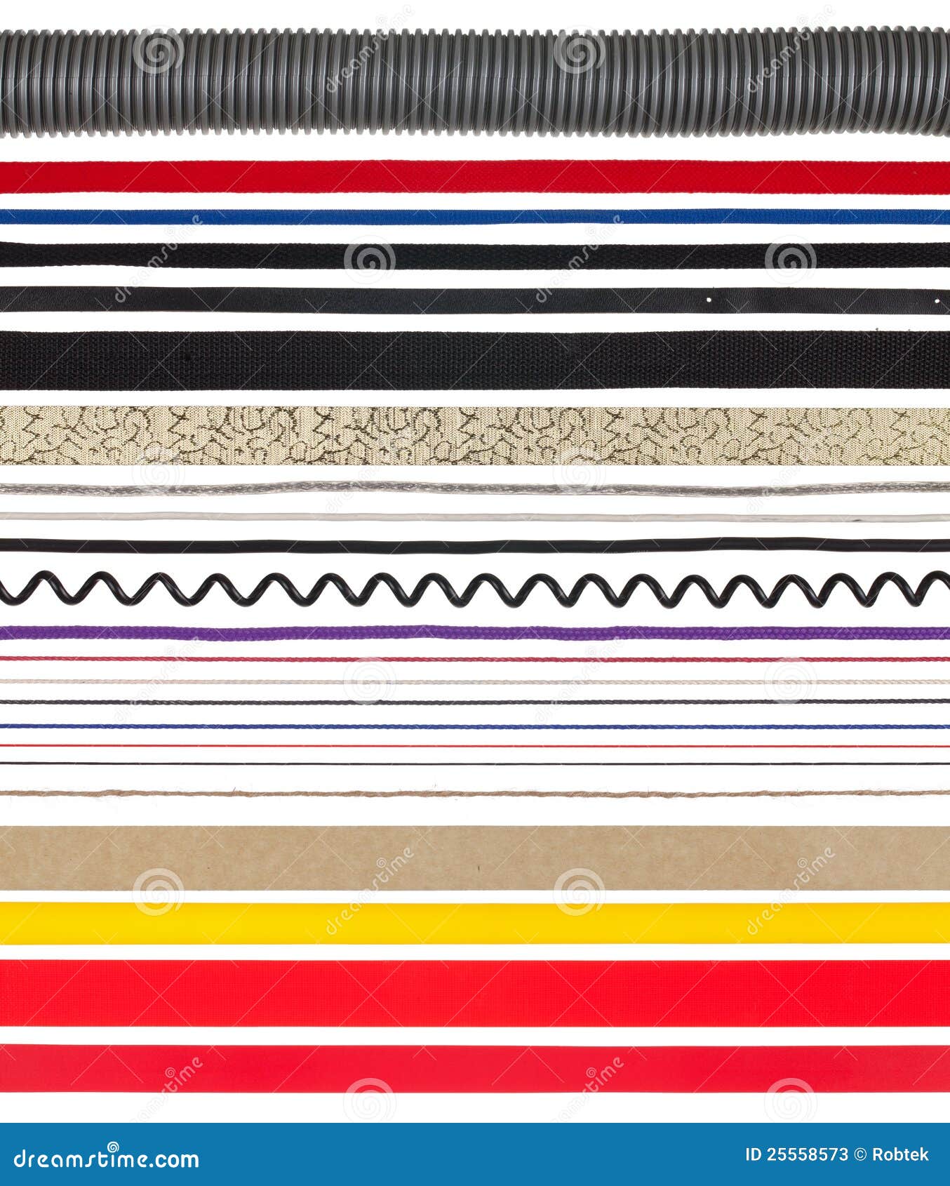 Strings, Threads, Wires and Tapes on White Stock Image - Image of rope ...