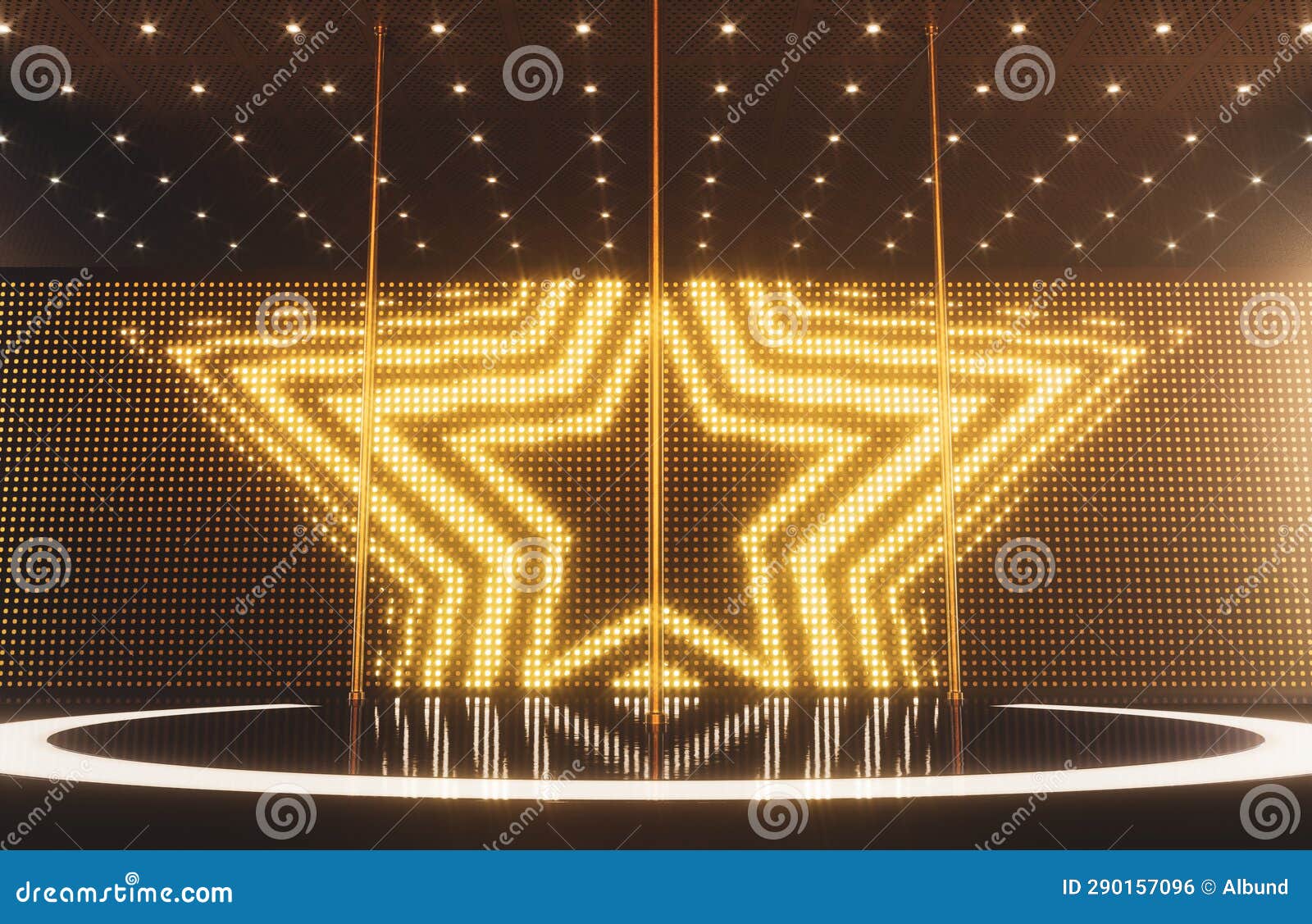 Strip Club Stage and Lights Stock Illustration - Illustration of screen ...