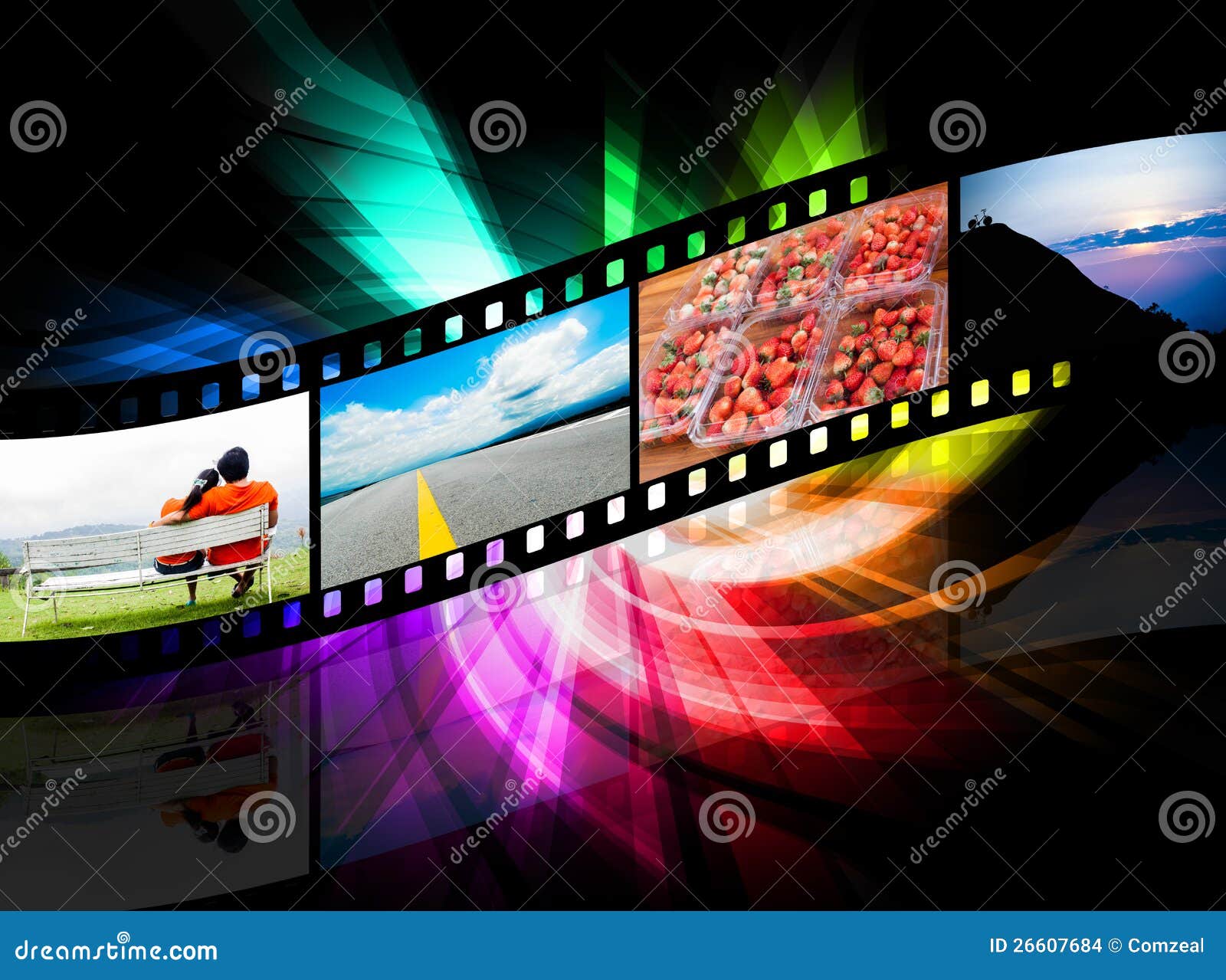 Strip film colorful stock photo. Image of collection - 26607684