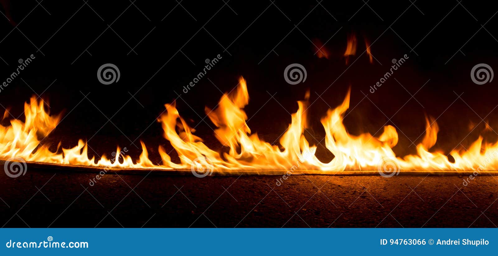 Strip of Fire on a Black Background Stock Photo - Image of passion ...