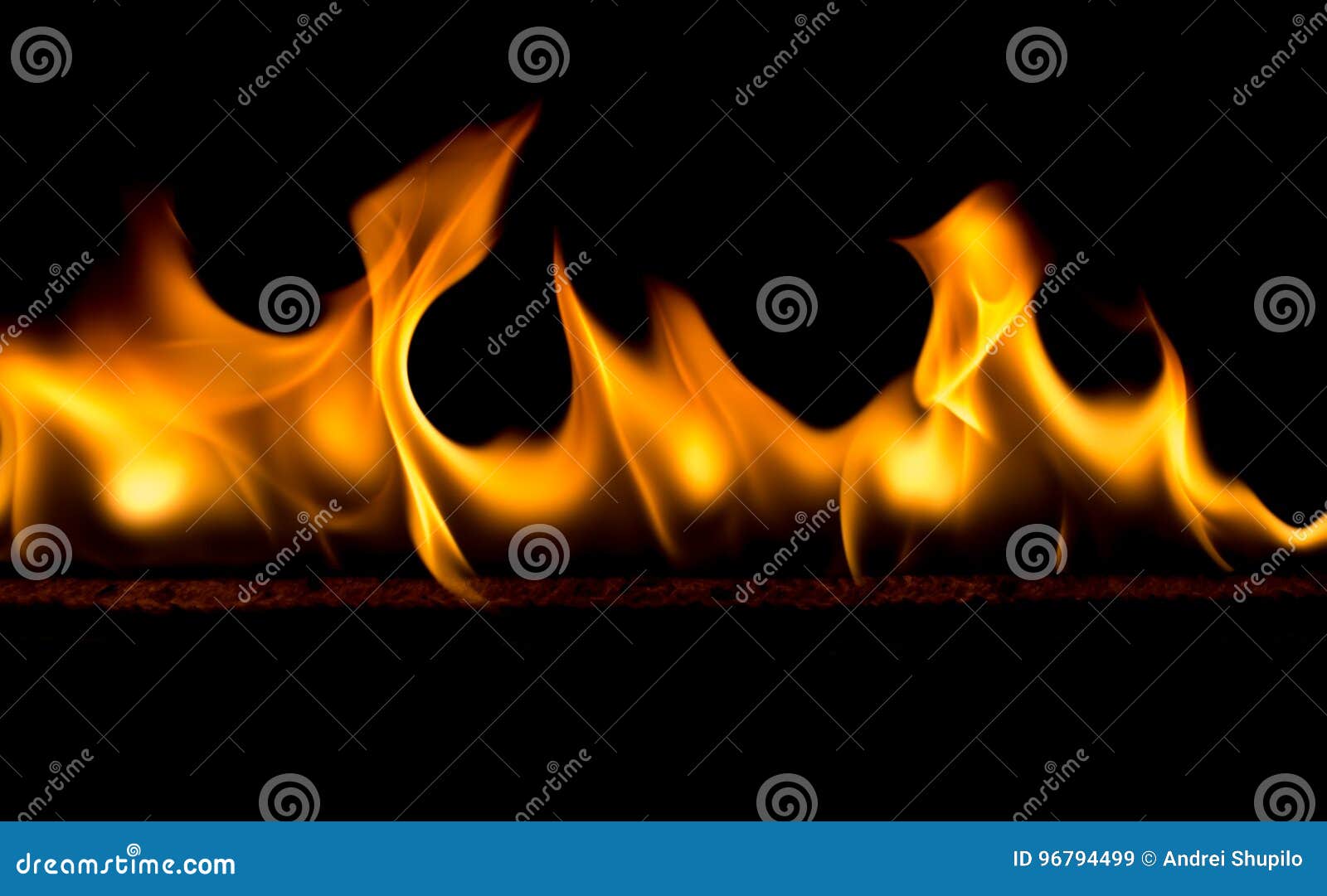 Strip of Fire on a Black Background Stock Image - Image of passion ...