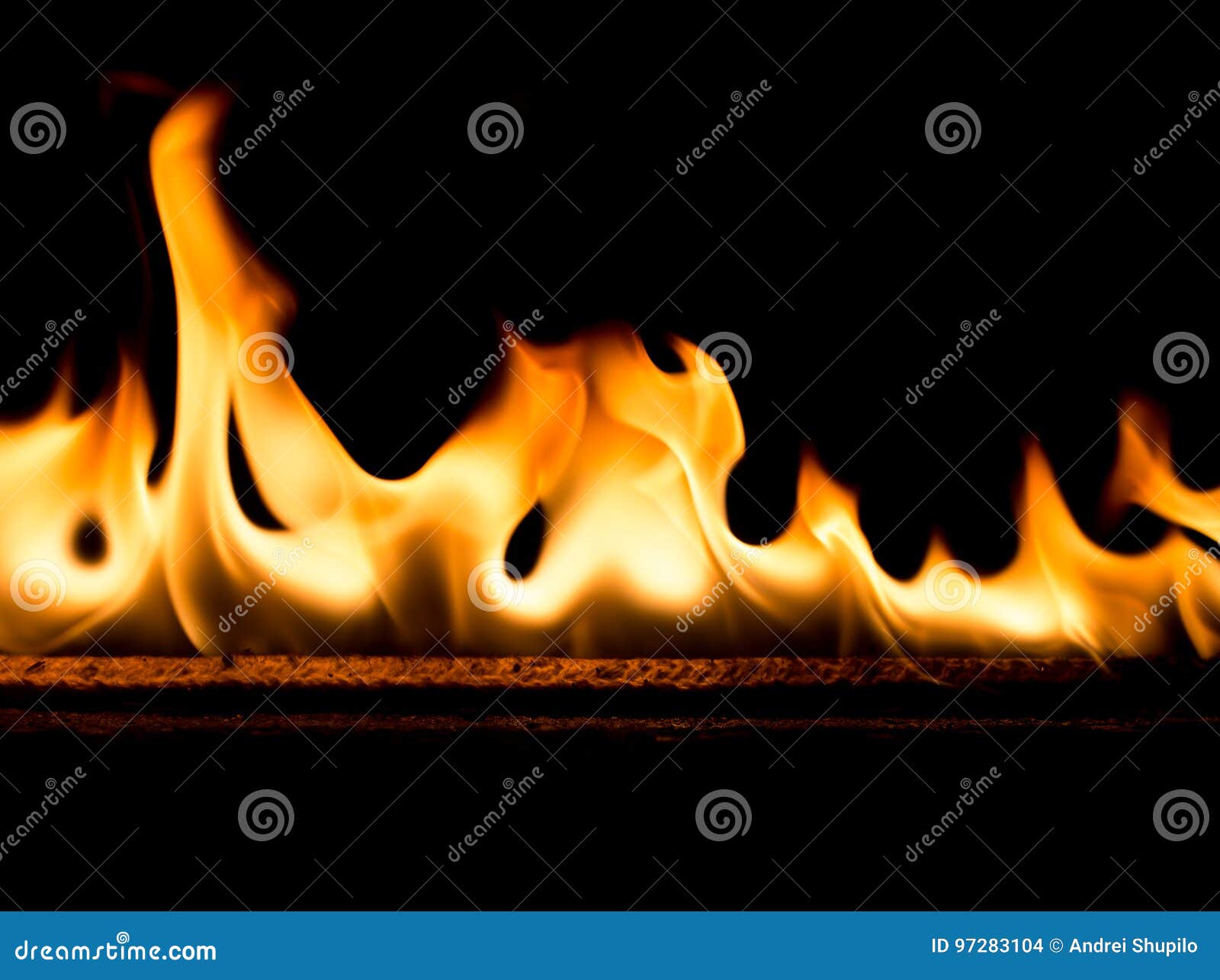 Strip of Fire on a Black Background Stock Photo - Image of flames ...