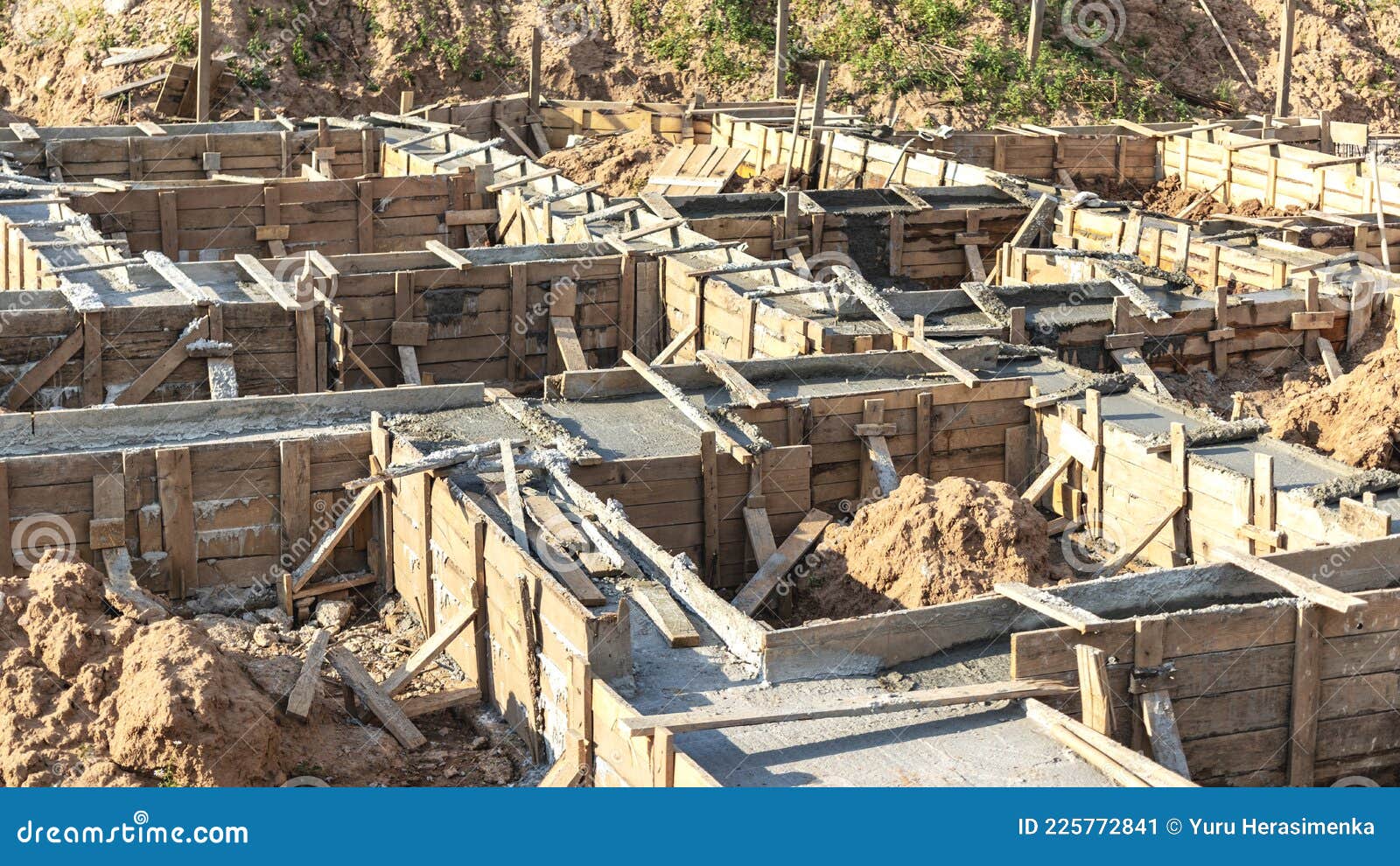Strip Foundations with Formwork during the Construction of a House ...