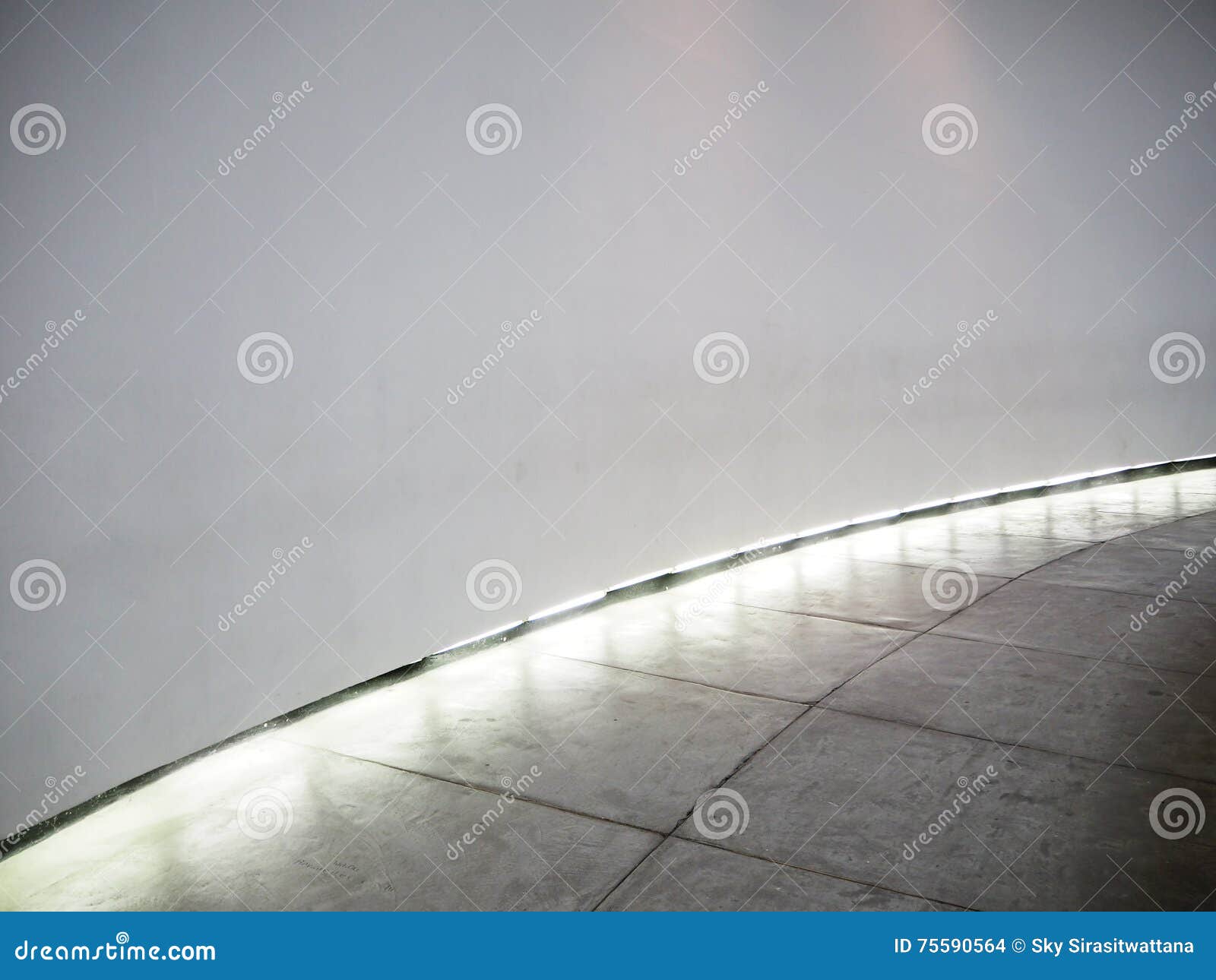 Strip Light on Floor and Corridor. Stock Photo - Image of office ...
