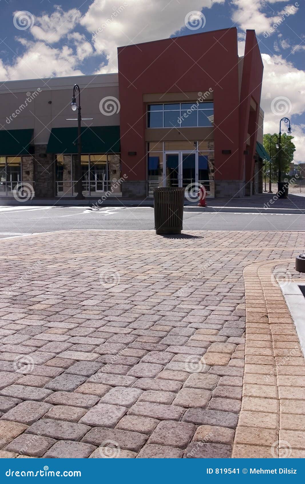 Strip Mall - Corner Store Restaurant Stock Image - Image of sidewalk ...