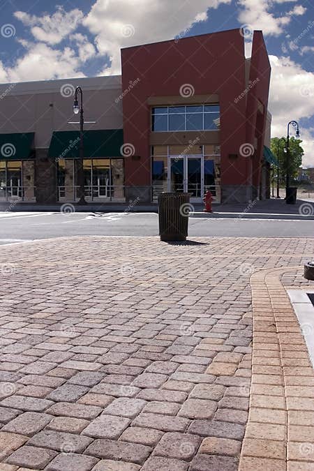 Strip Mall - Corner Store Restaurant Stock Image - Image of sidewalk ...