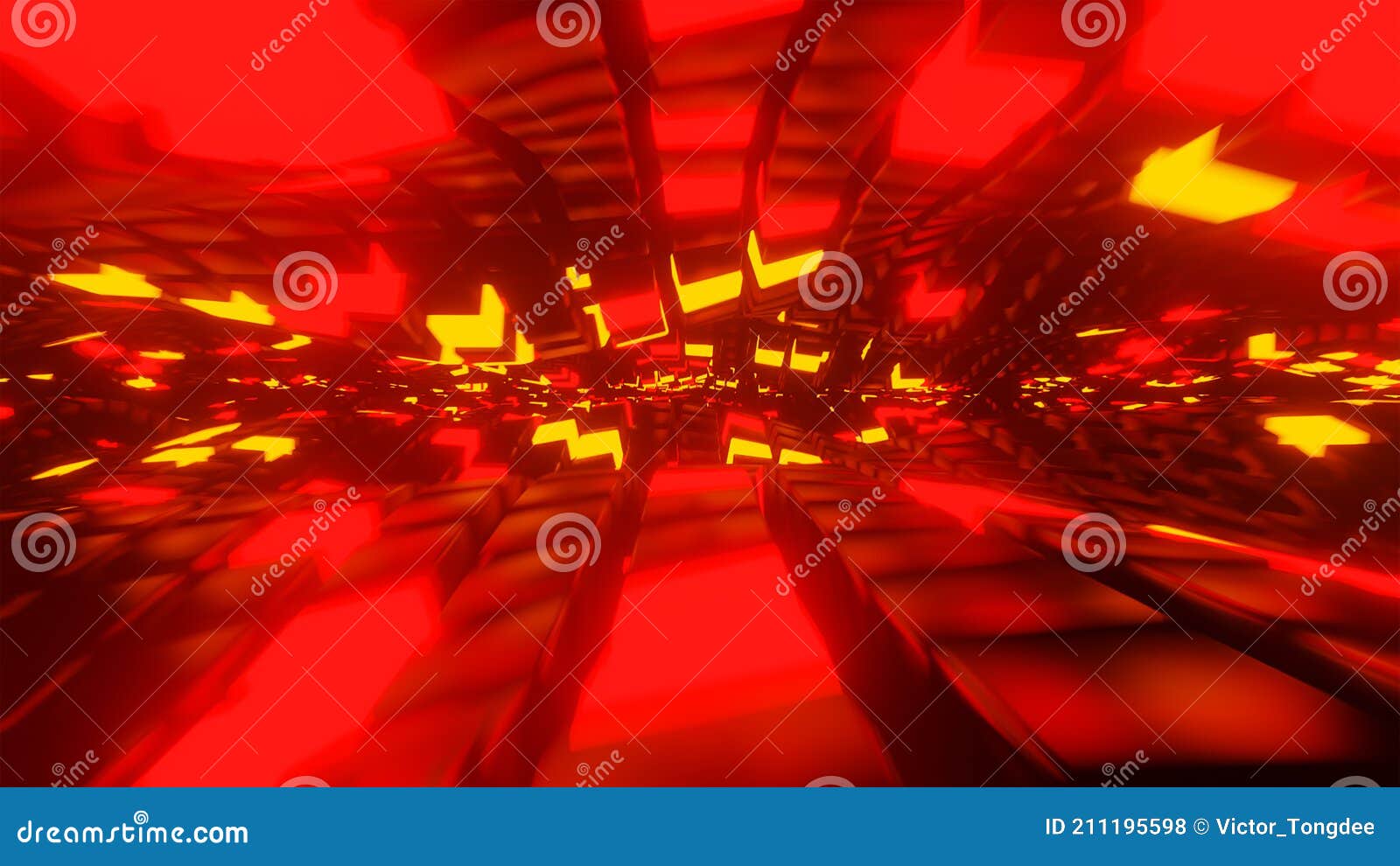 A Strip of Moving Neon Lights 3D Render Stock Illustration ...